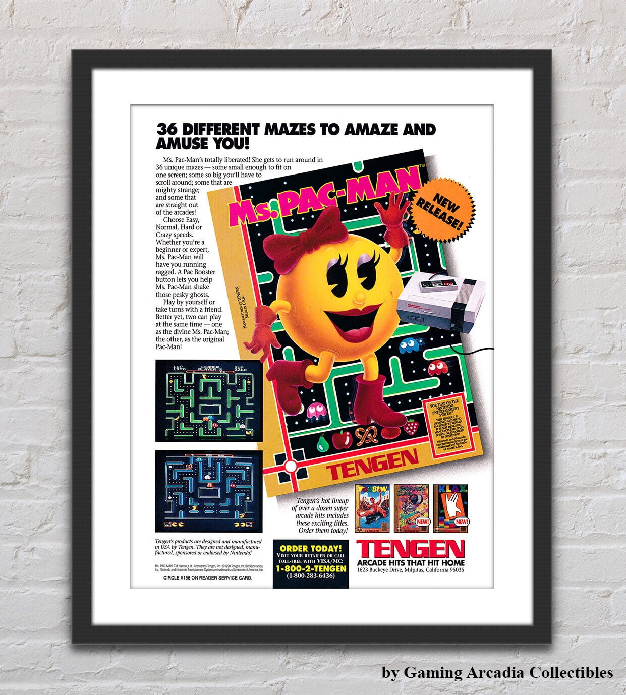 POSTER Mr. Pac-Man Tengen Nintendo NES Poster-12x18-UNFRAMED - Walmart.com