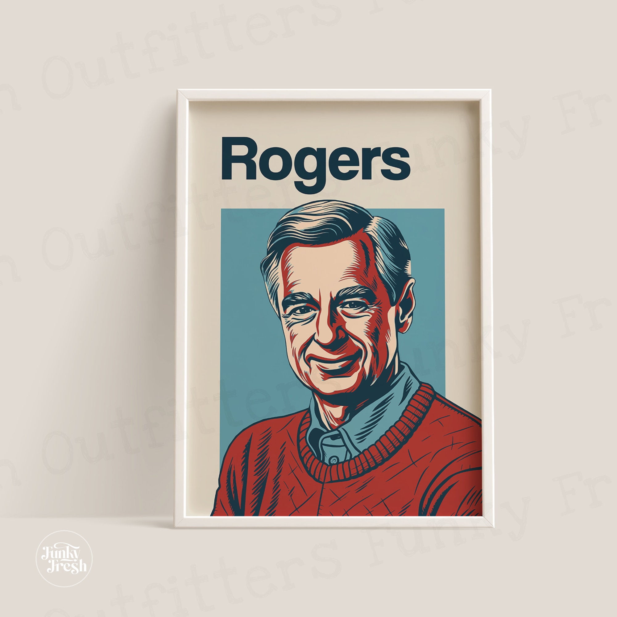 POSTER Mr Rogers Inspired Poster, Mr Rogers Print Minimalist, Mid ...