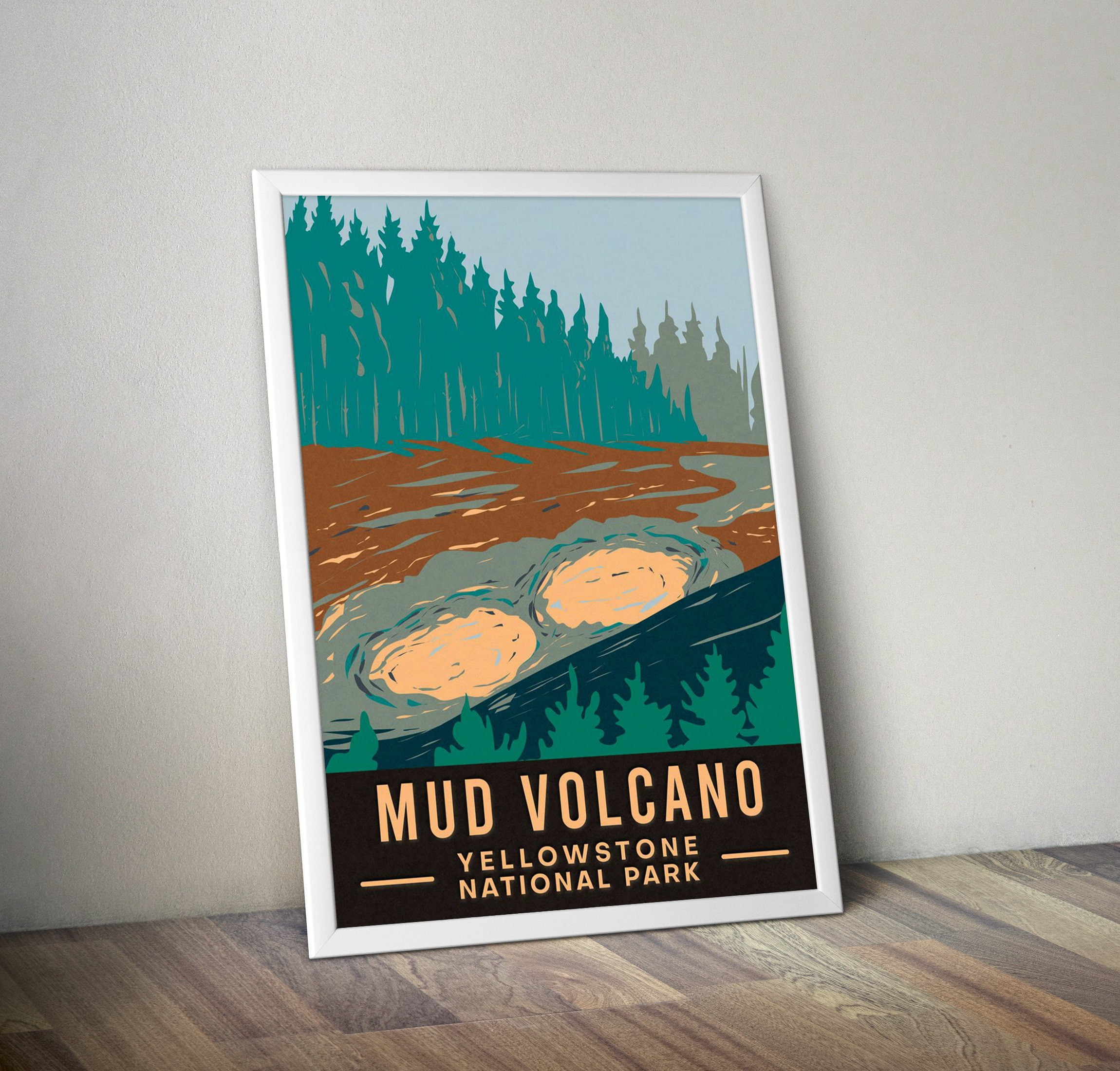 POSTER Mud Volcano Poster National Park Prints National Park gift ...