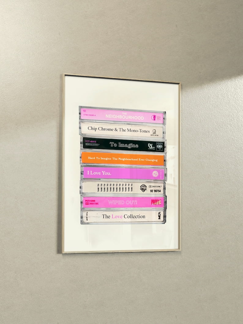 POSTER Music Albums Stack Print, Retro Neighbourhood Print Set ...
