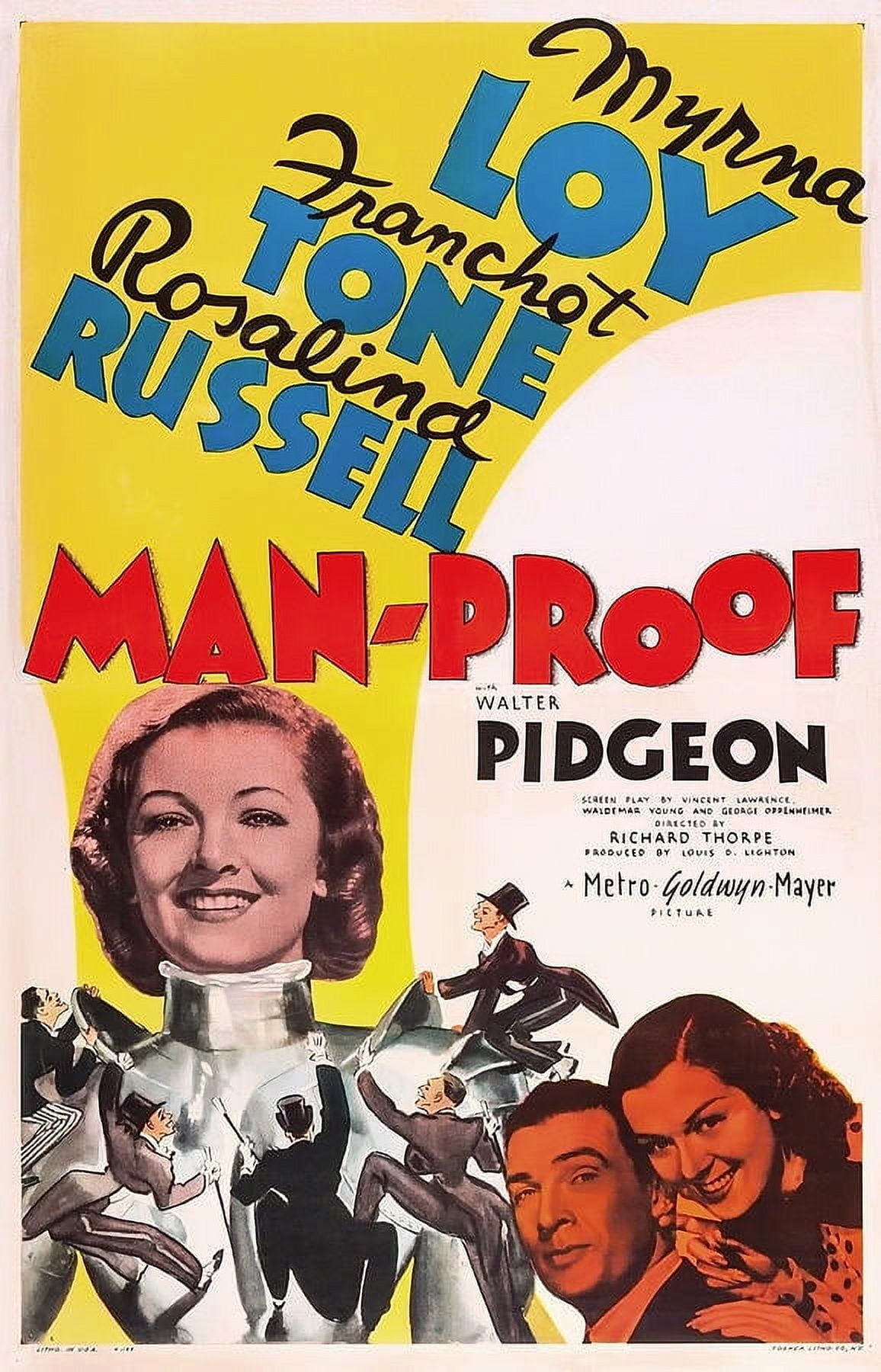 POSTER Myrna Loy Man Proof Vintage Movie Poster Print-24x36-UNFRAMED - Walmart.com