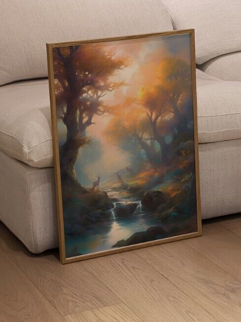 POSTER Mythical Woods, Fantasy Oil Painting on , Fairycore Aesthetic ...