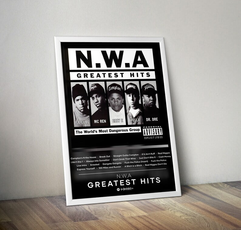 POSTER N.W.A Poster Print | Greatest Hits Compton Poster | Album Poster ...