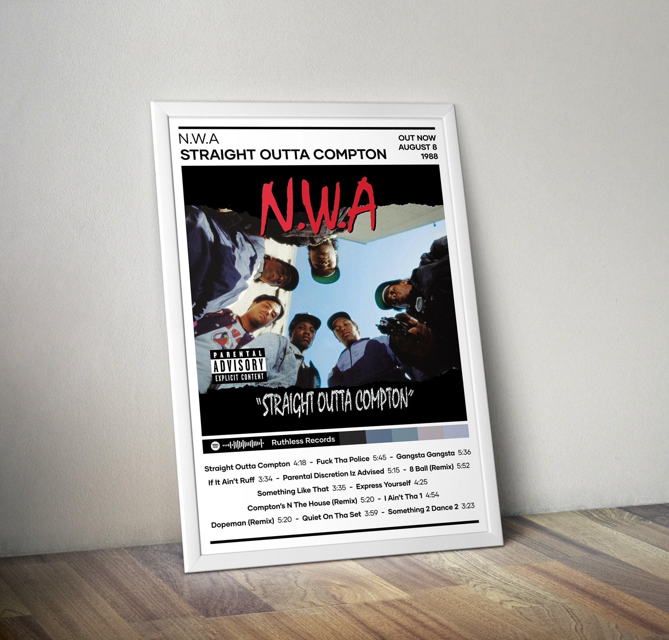 POSTER N.W.A Poster | Straight Outta Compton LP Poster | Album Cover ...