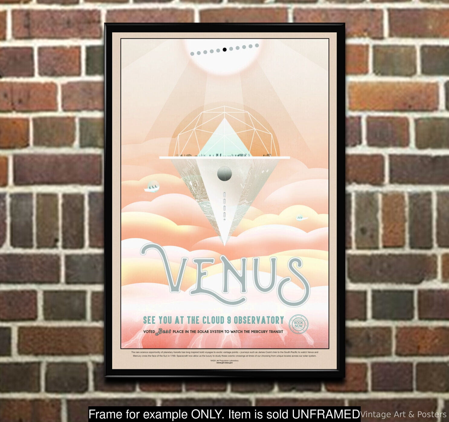 POSTER NASA JPL Space Tourism Poster, Venus Cloud 9 Observatory ...