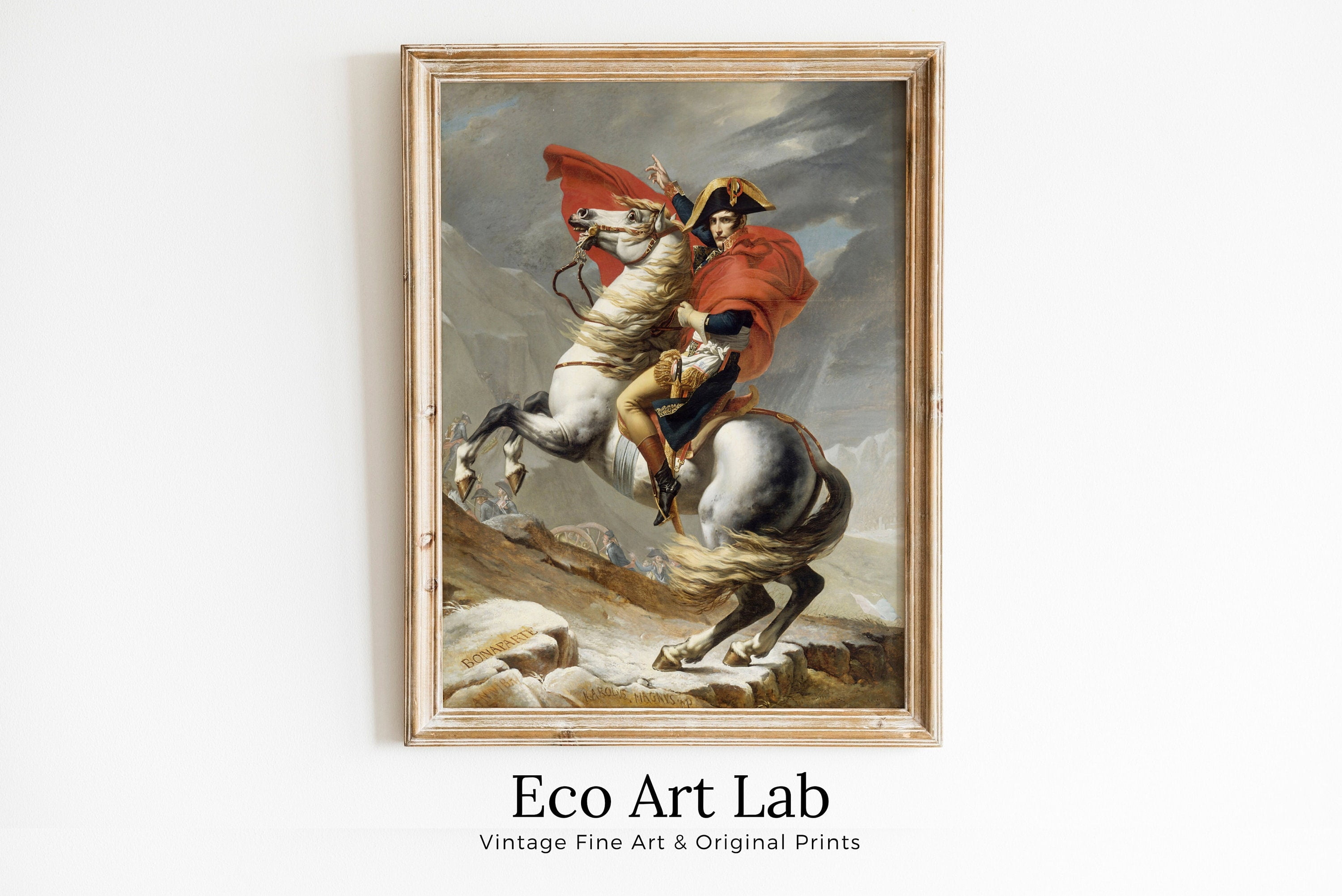 POSTER Napoleon Bonaparte Crossing The Alps. Red Cape Version. Famous ...