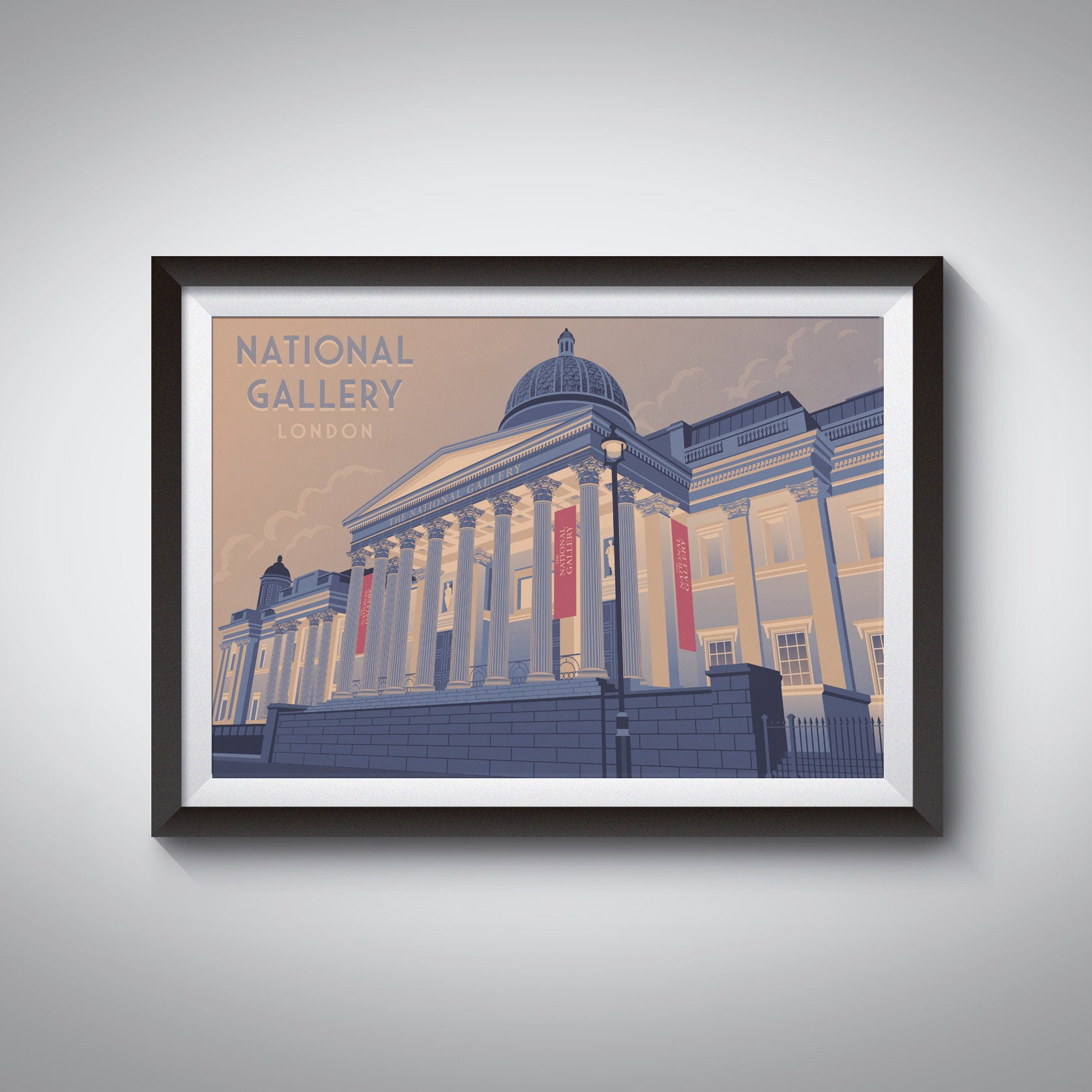 POSTER National Gallery London Poster, London Travel Poster, Trafalgar ...