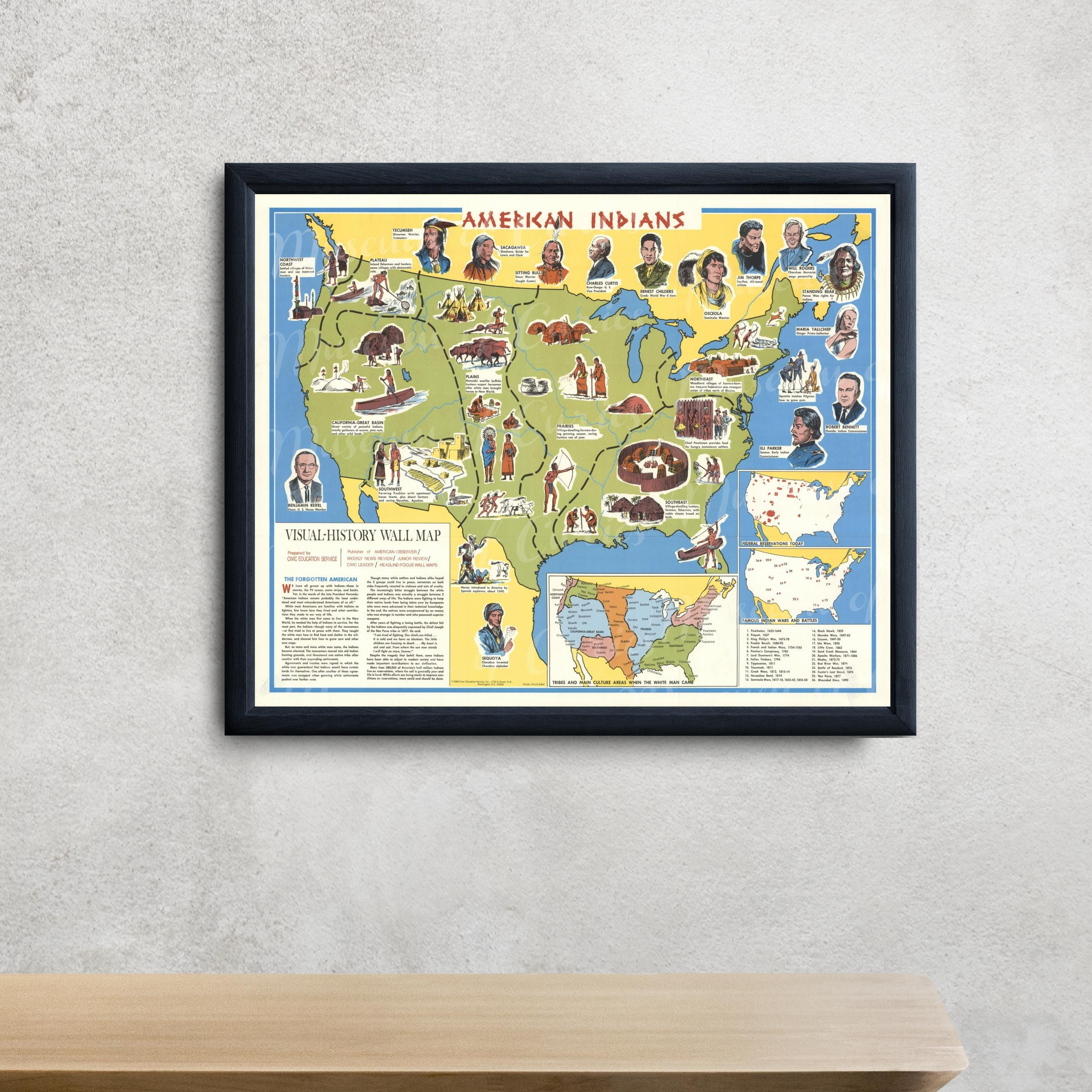 POSTER Native American, Visual History Wall Map, , Poster, Seminole ...