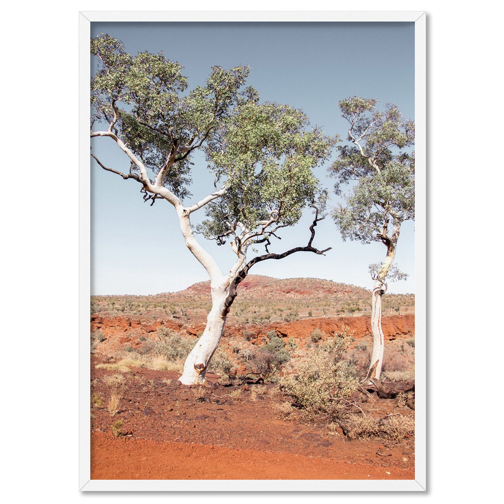 POSTER Native Australian Gumtree Art Print. Gum Trees Red Earth ...
