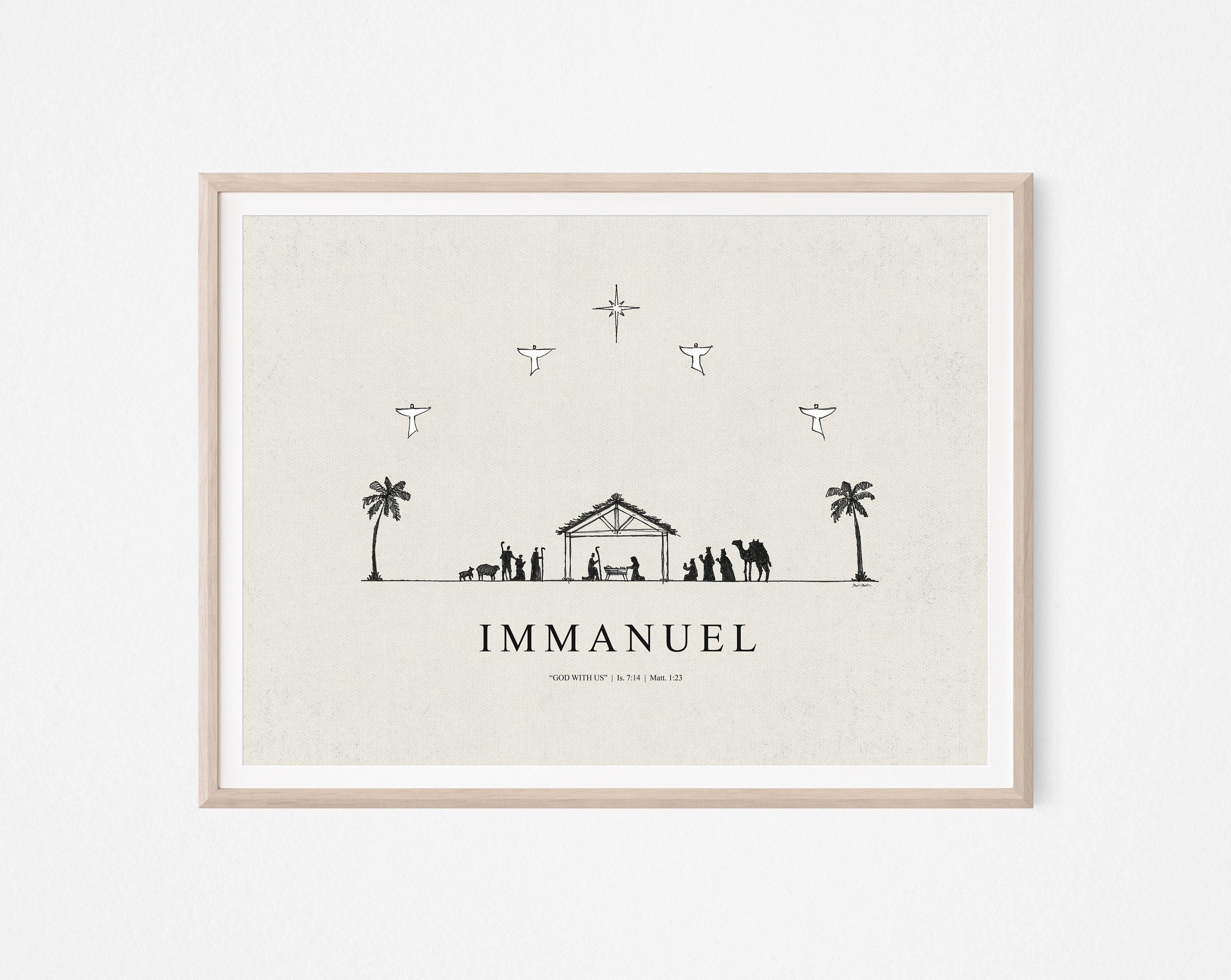 POSTER Nativity Christmas Print, IMMANUEL, God With Us, WALL ART,Mary ...