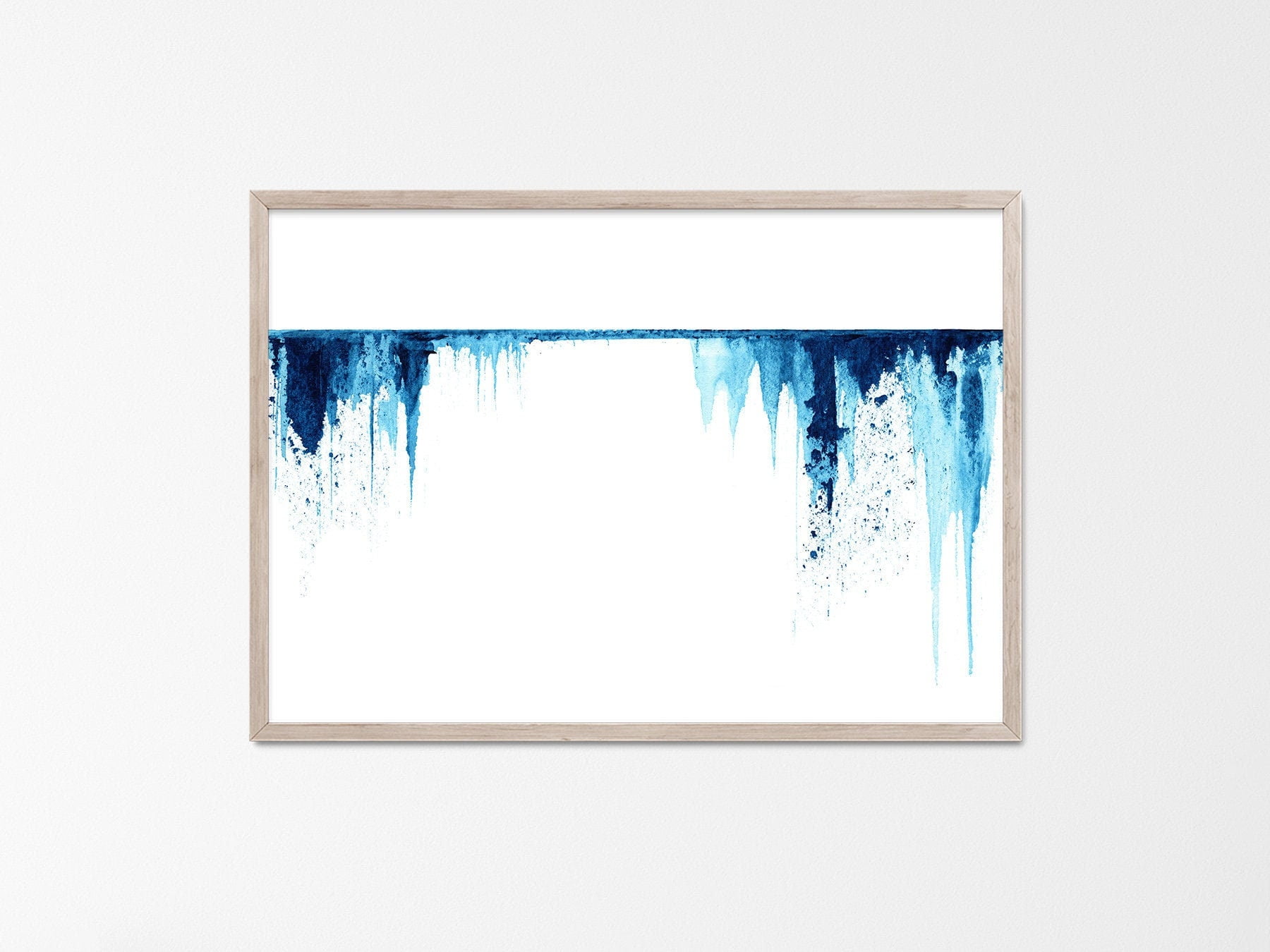 POSTER Navy Blue Wall Art, Coastal Wall Art, Palette Knife Abstract Art ...