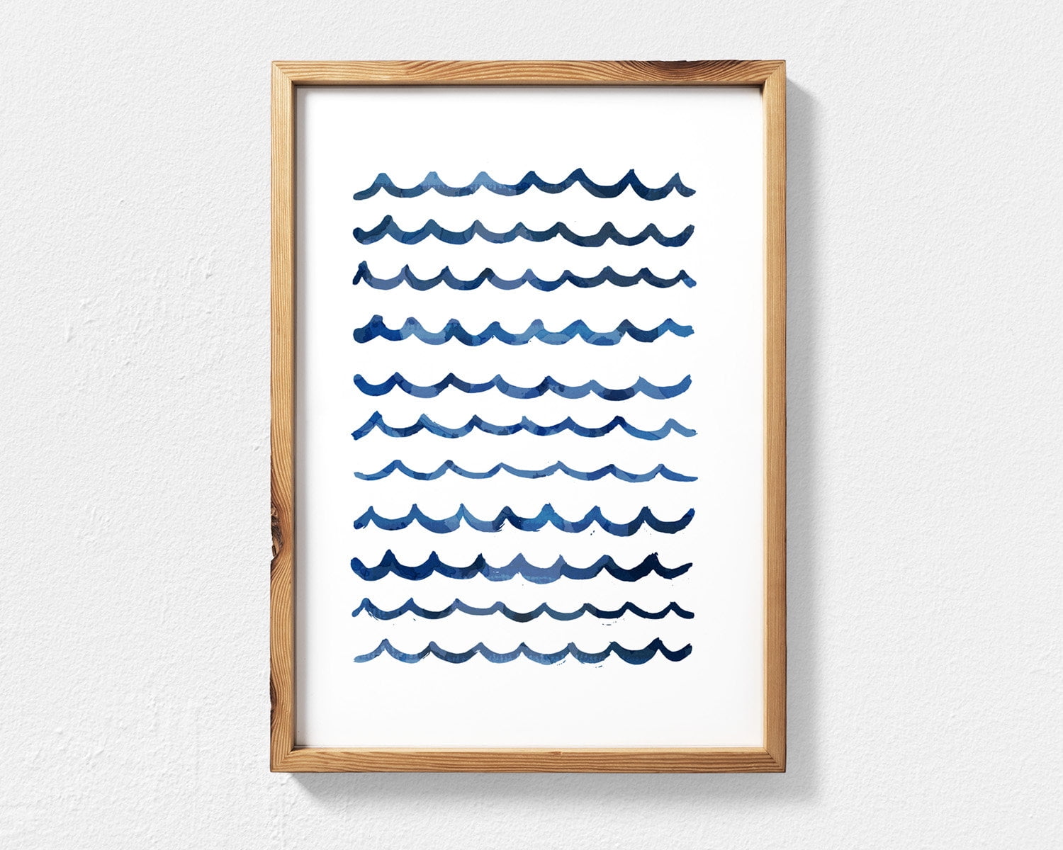 POSTER Navy Blue Watercolour Waves Printable Wall Art, Coastal Wall Art ...