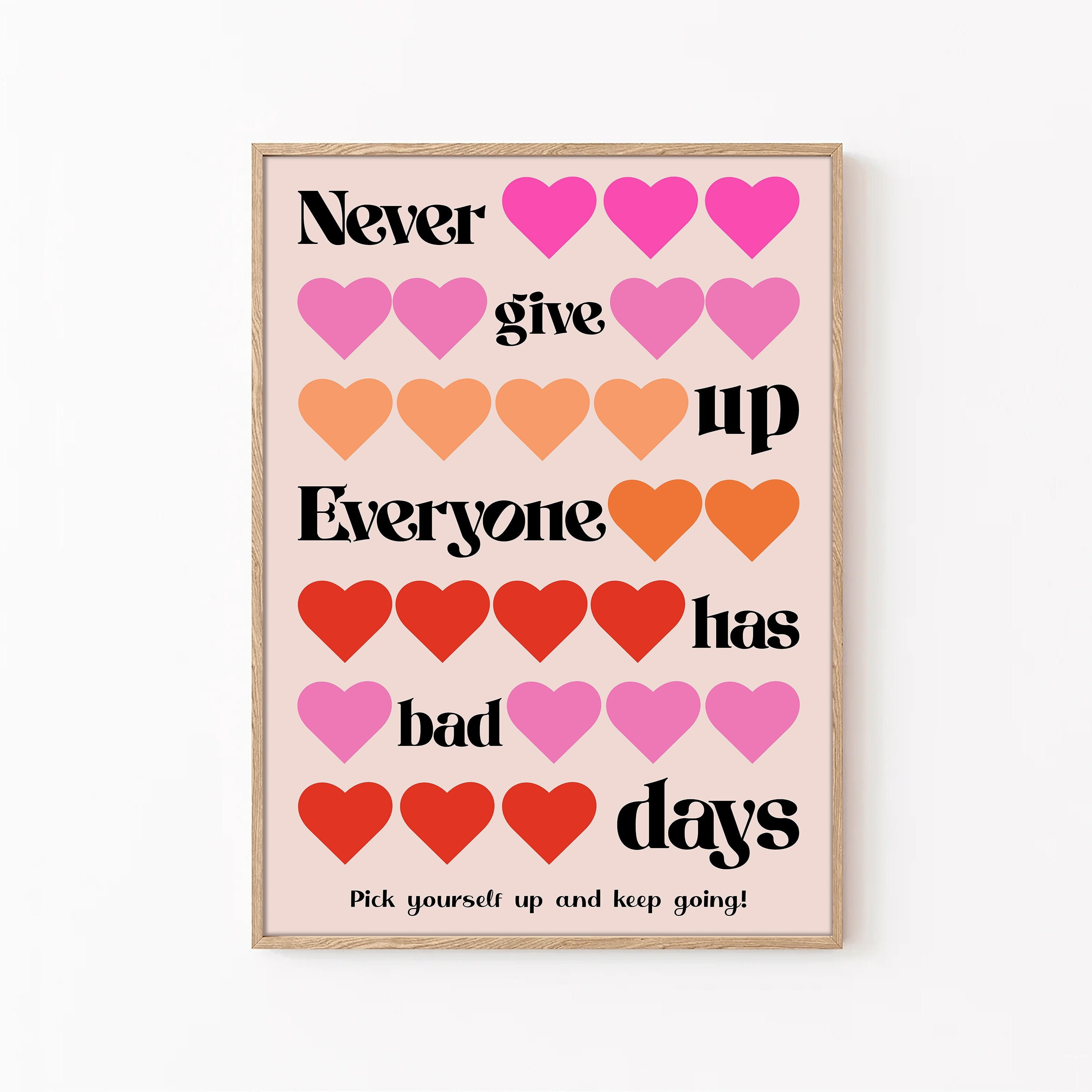 POSTER Never Give Up Poster, Motivational Poster, Inspirational Print ...