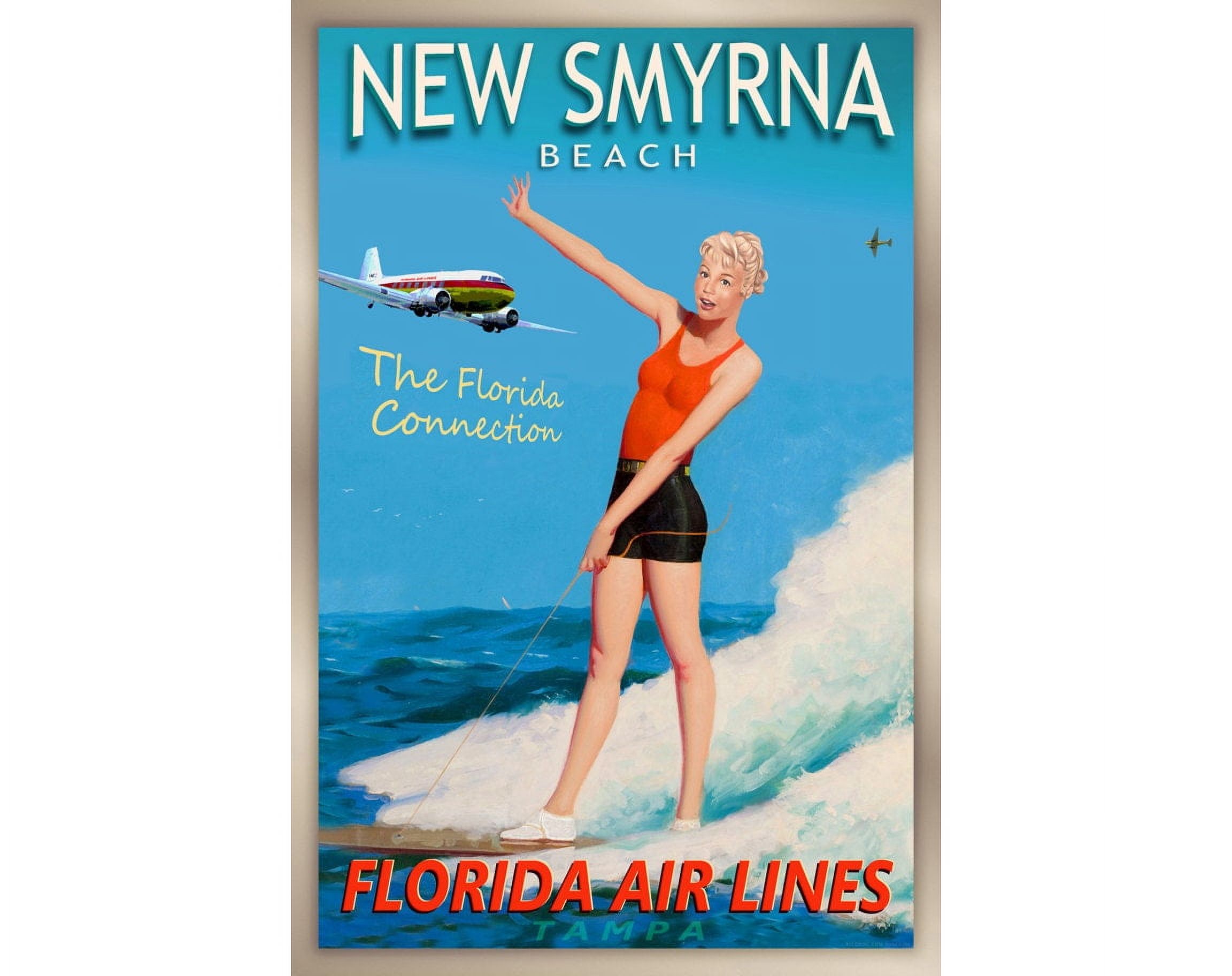 POSTER New Smyrna Beach Florida Airlines DC-3 Plane Poster New Retro ...