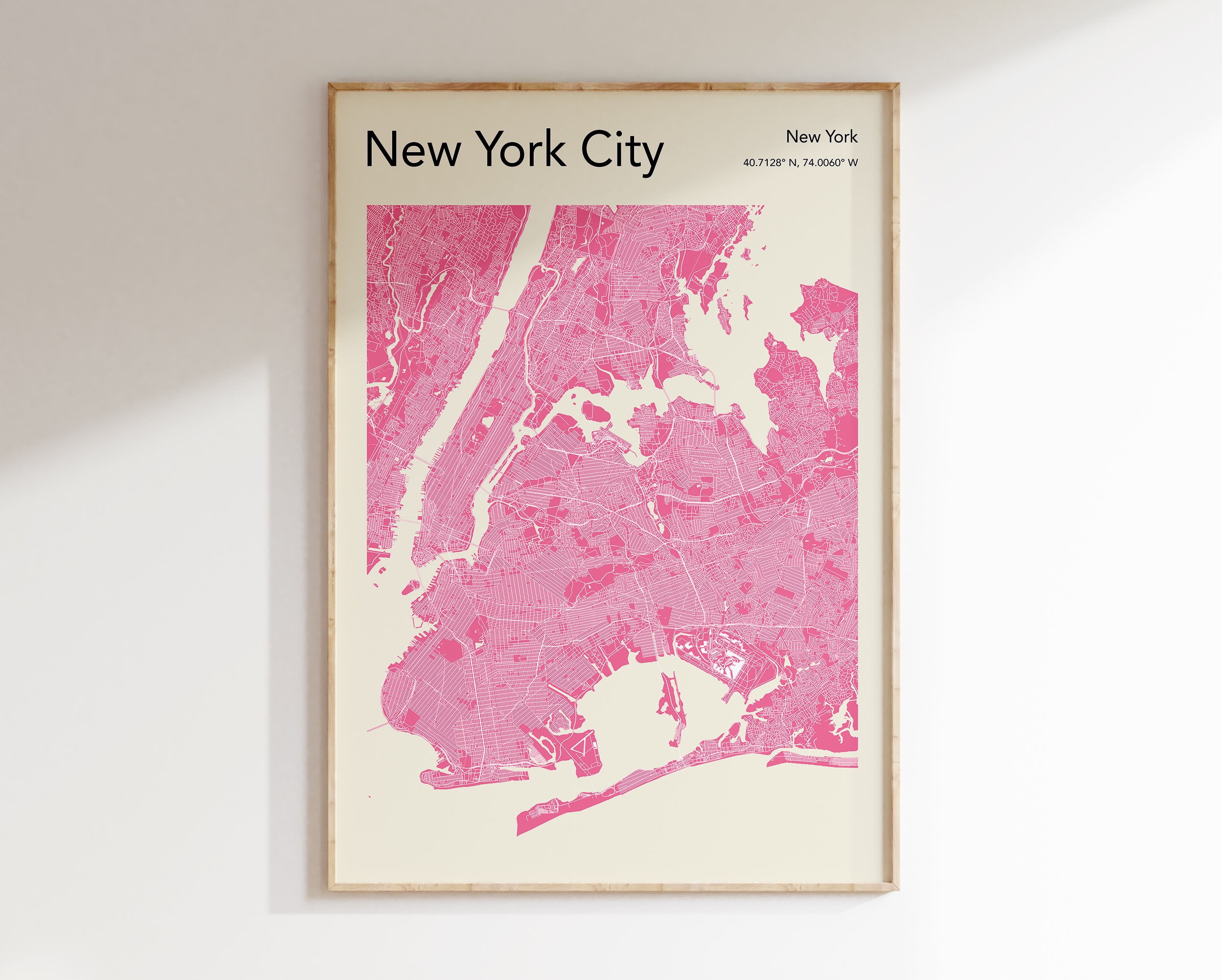 POSTER New York City Map Print, , New York City Map Print, Map Of New ...