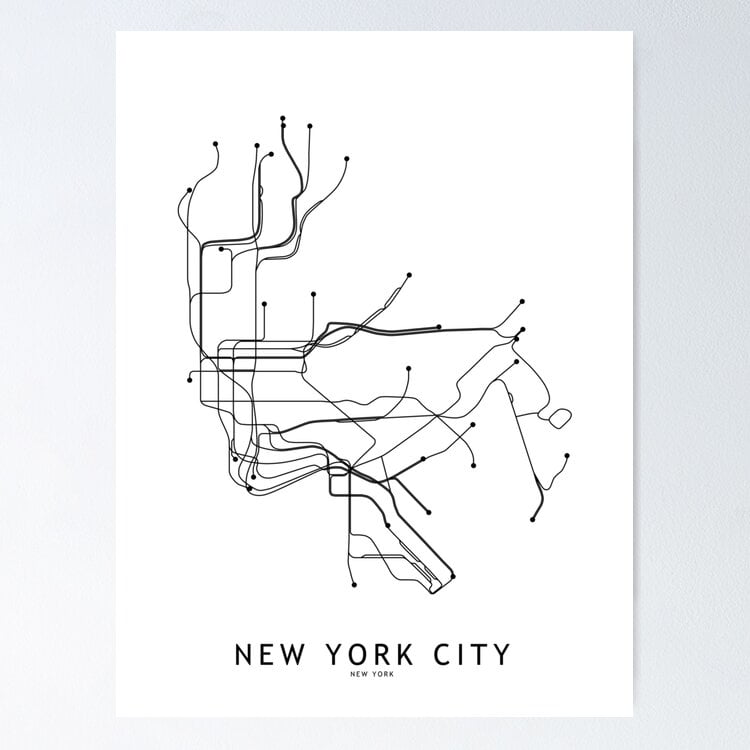 POSTER New York City Subway Map Poster UNFRAMED, 12x18 - Walmart.com