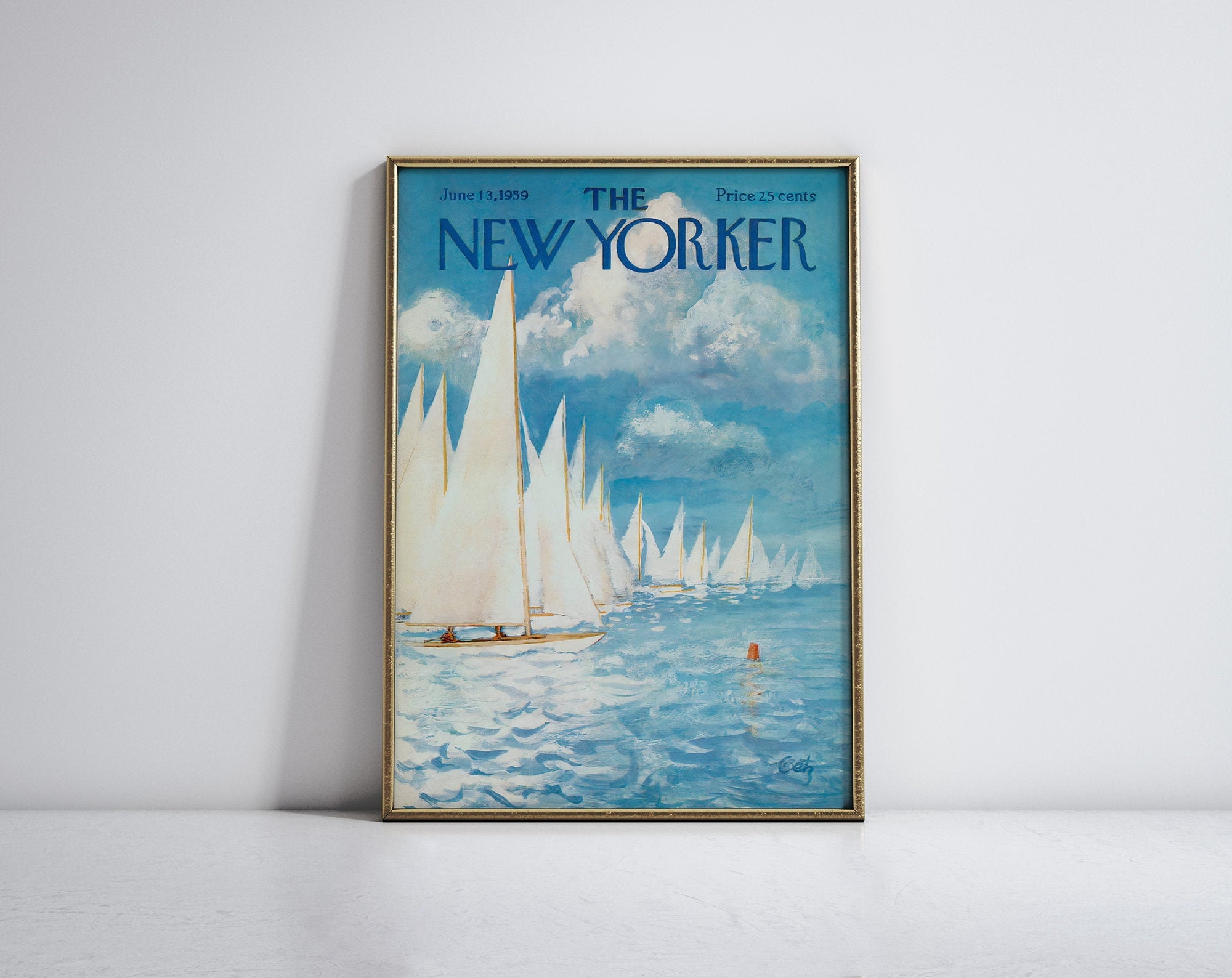 POSTER New Yorker Magazine Cover June 13 1959, Vintage Art Print, wall ...