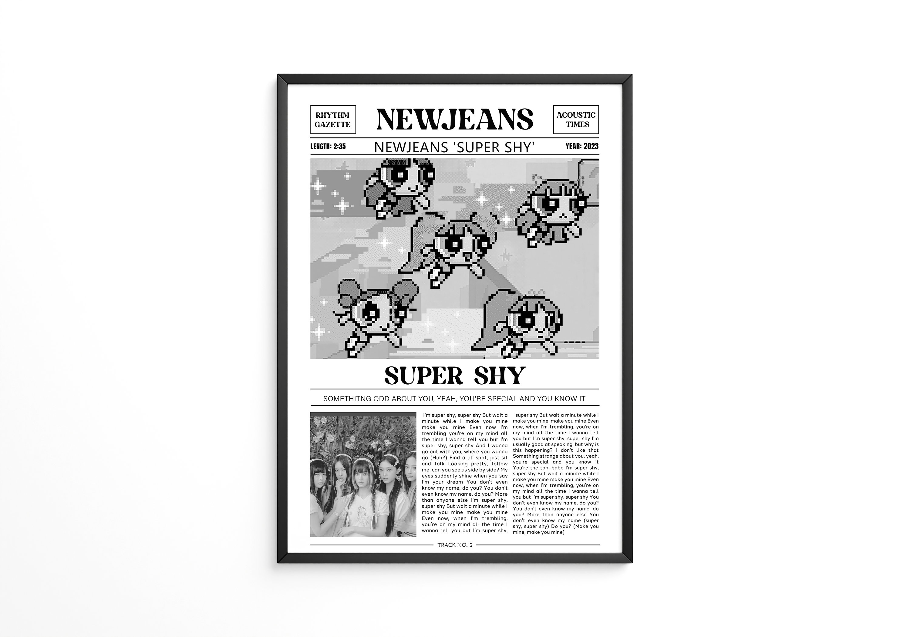 POSTER Newjeans Retro Newspaper Print / Super Shy Poster / Lyrics Print ...