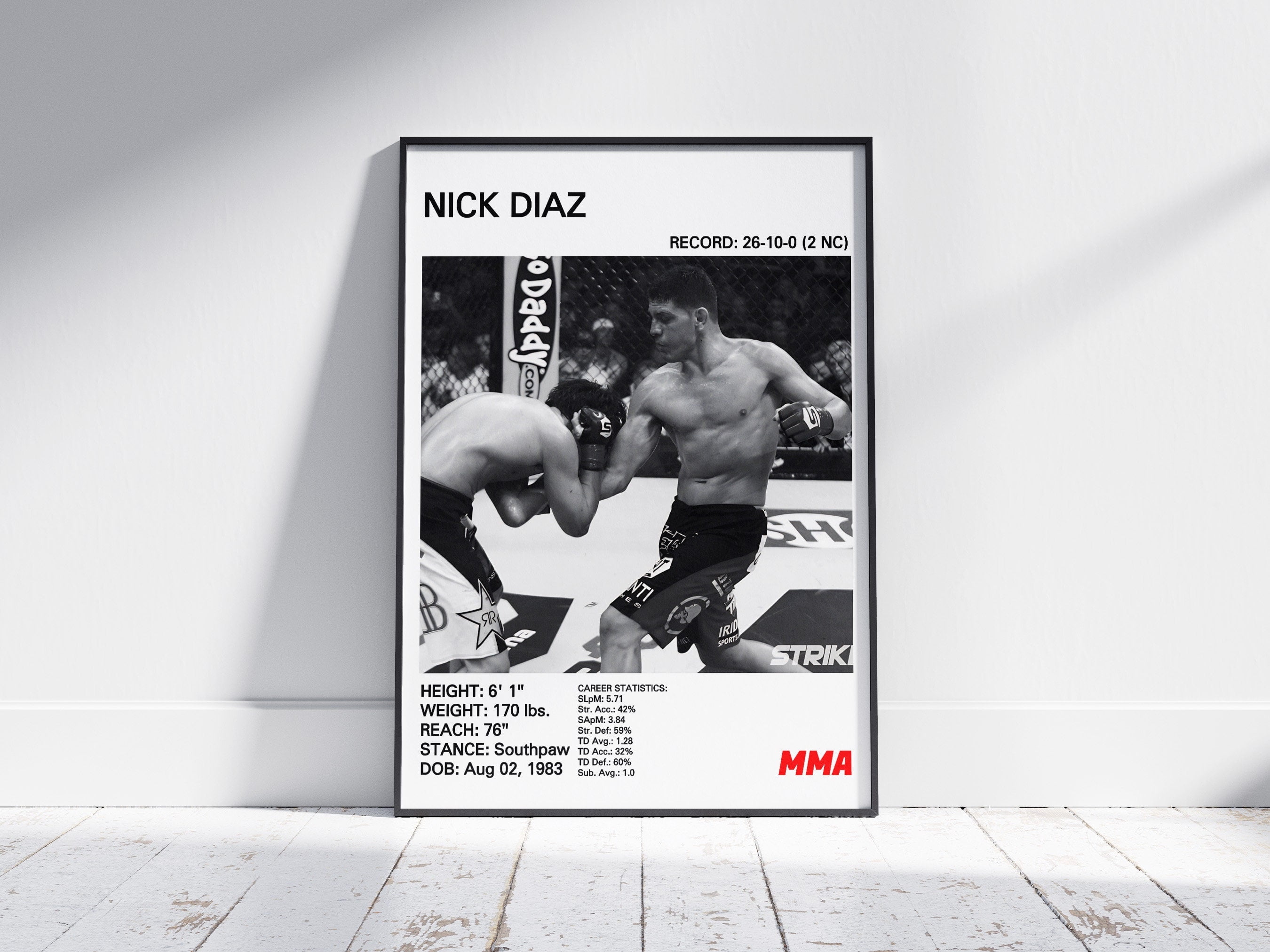 POSTER Nick Diaz Poster, Nick Diaz Print, The Diaz Brothers-UNFRAMED ...