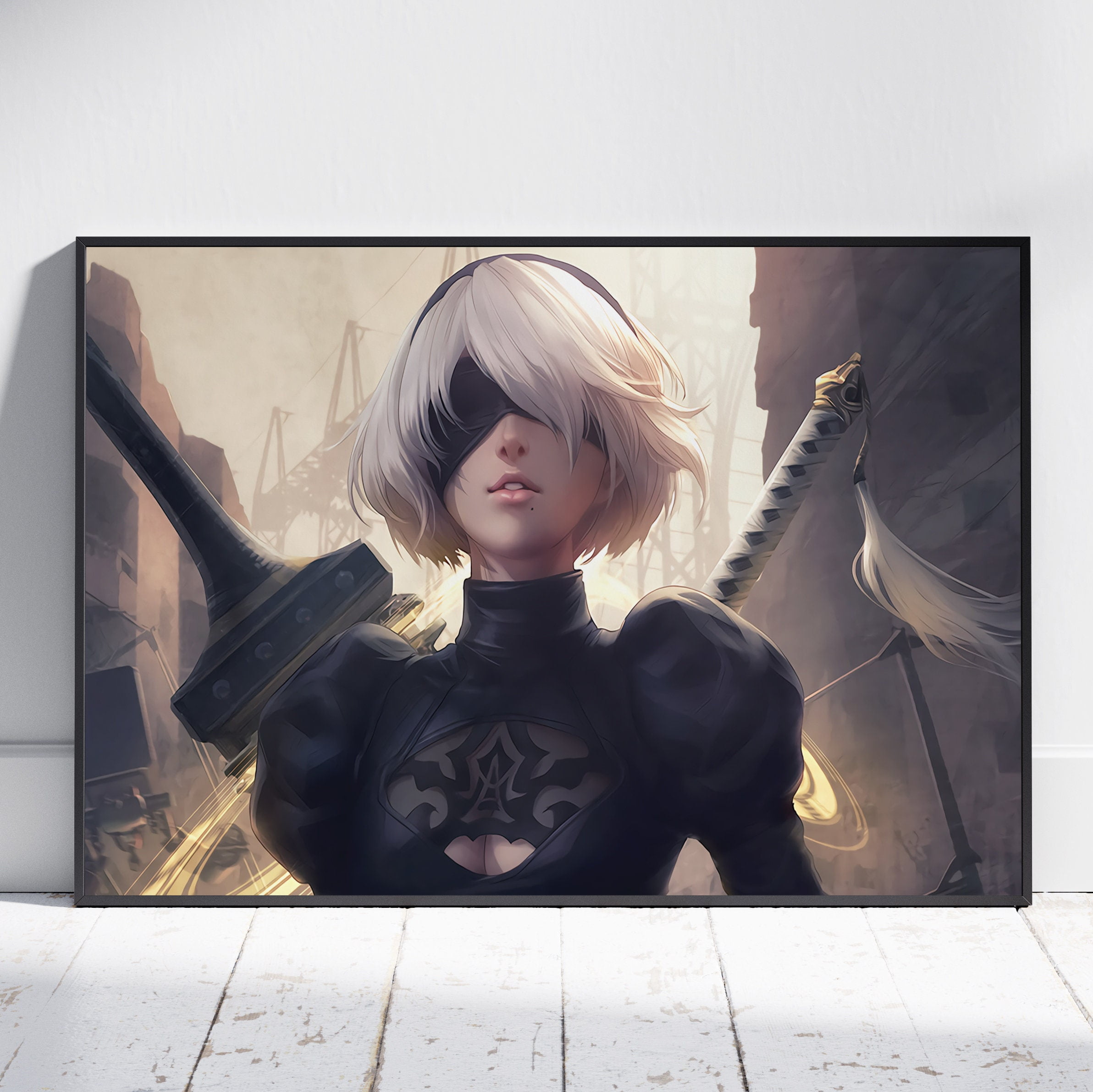POSTER Nier Automata Poster, 2B Wall Art, Game Poster Gift, HQ Wall ...