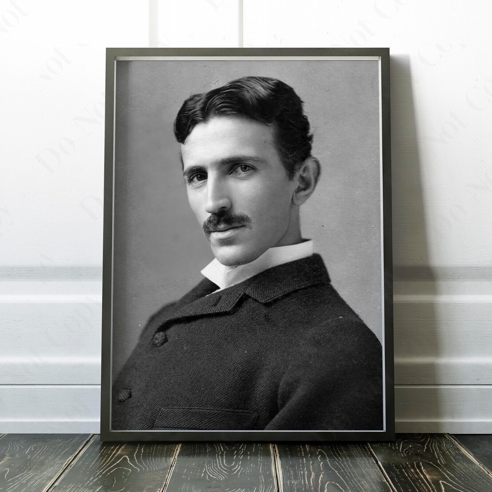 POSTER Nikola Tesla Portrait 1800s 1900s Iconic Black & White Wall Art ...