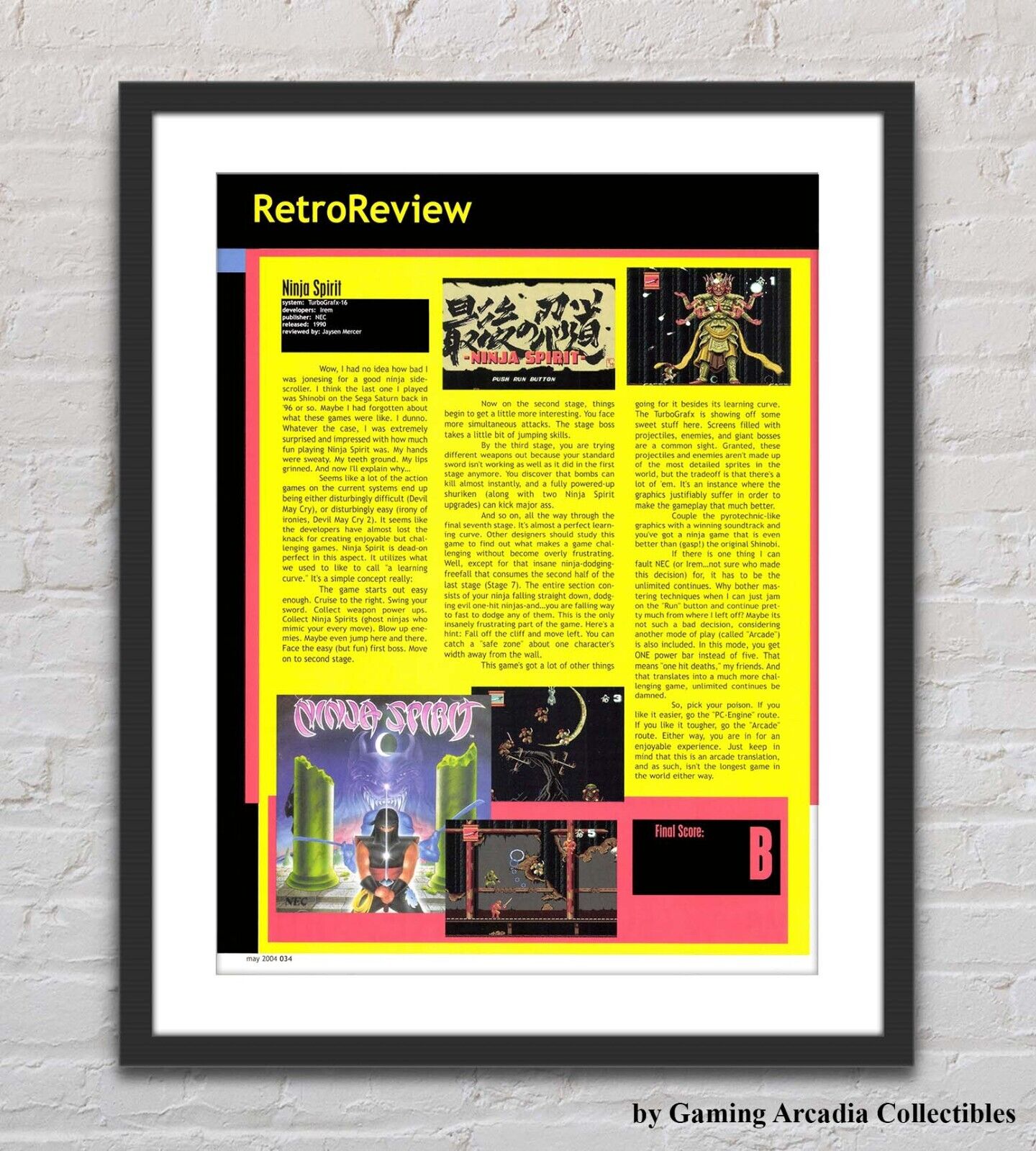 POSTER Ninja Spirit TurboGrafx-16 PC Engine Glossy Review Poster-12x18 ...