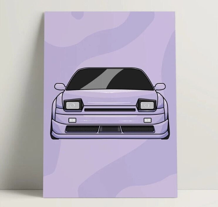 POSTER Nissan 240SX Poster, S13 Poster - Japanese Car Illustration-8x12 ...