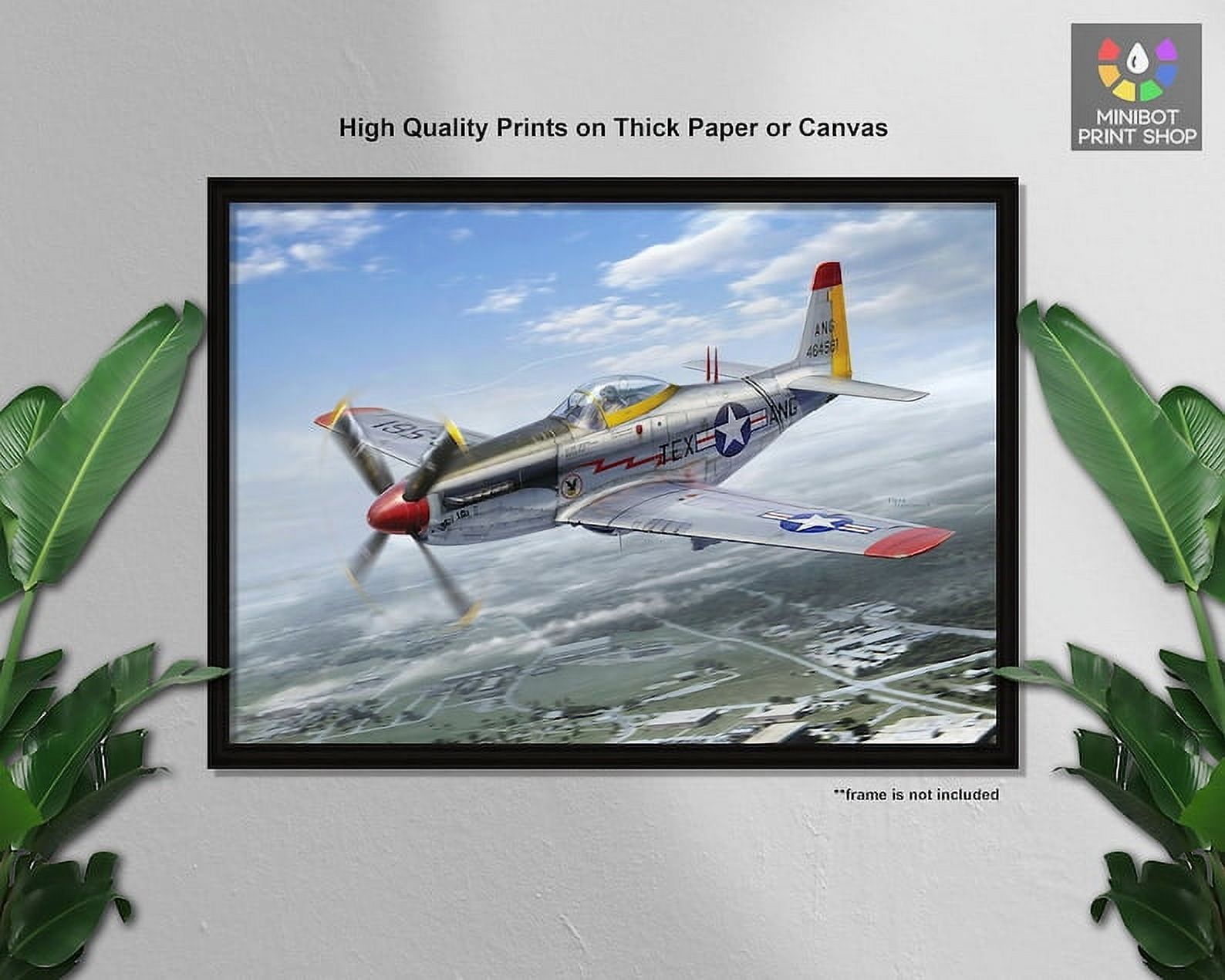 POSTER North American P51D Mustang, Fighter Aircraft, War plane ...
