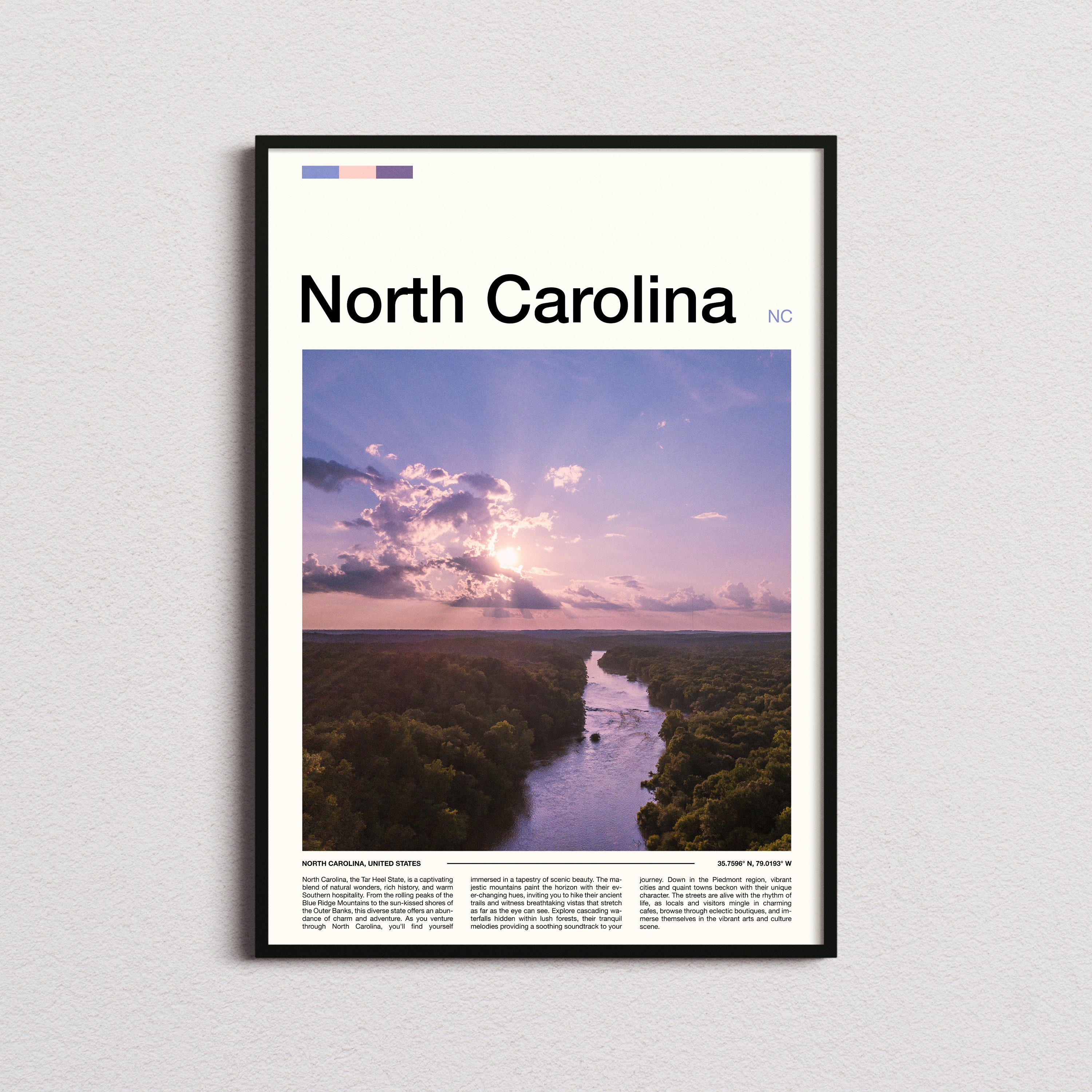 POSTER North Carolina Print, North Carolina Poster, North Carolina Wall ...
