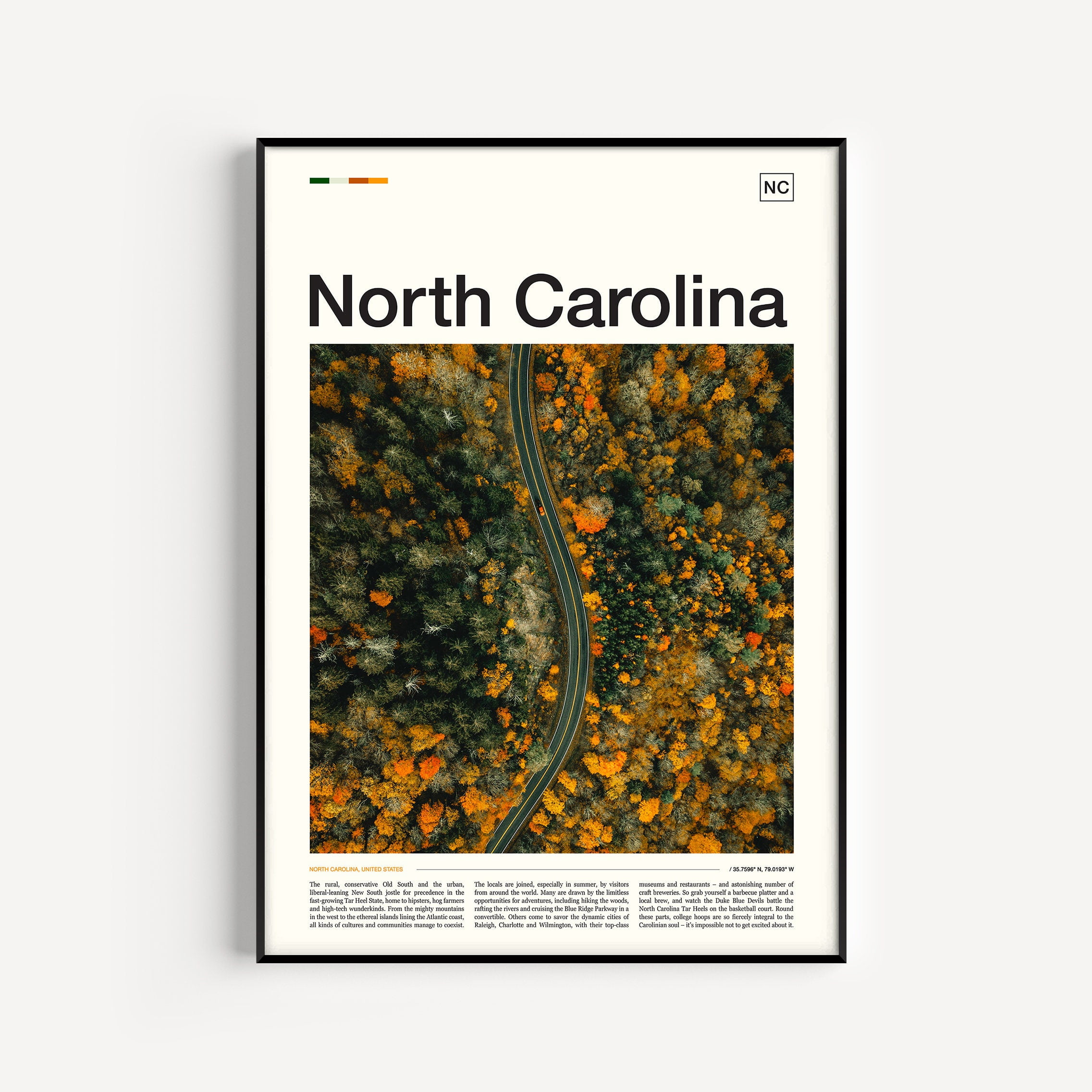 POSTER North Carolina Print, North Carolina Poster, North Carolina Art ...