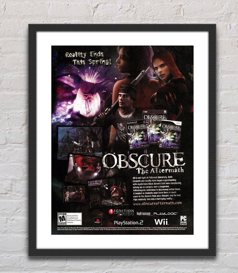 POSTER Obscure The Aftermath Playstation 2 PS2 Wii Poster-16x24 ...