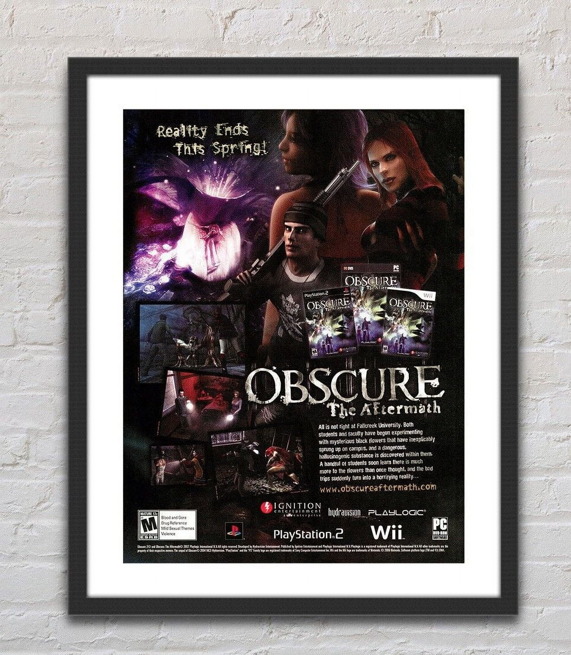 POSTER Obscure The Aftermath Playstation 2 PS2 Wii Poster-24x36 ...