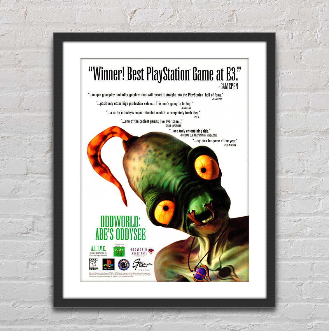 POSTER Oddworld Abe's Oddysee Playstation PS1 Glossy Promo Poster 18" x ...