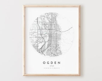 POSTER Ogden Map Print, Ogden Map Poster City Wall Art, Ut Road Map ...