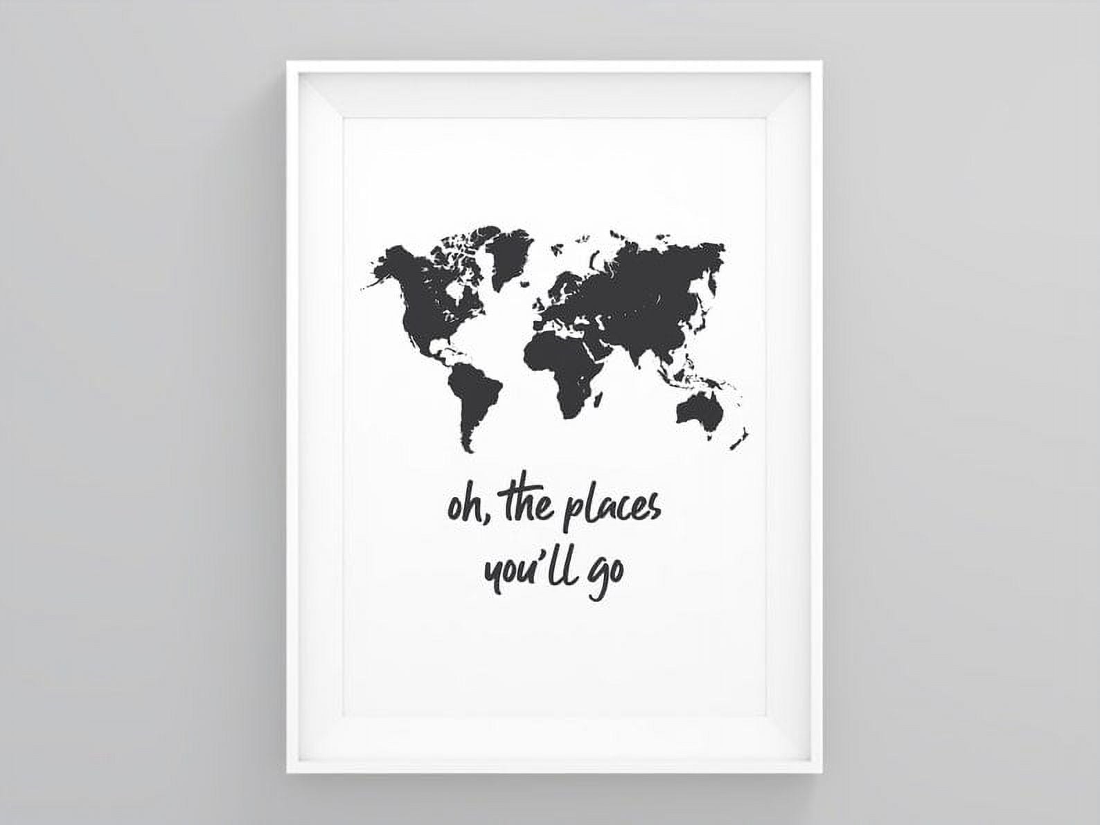 POSTER Oh, the Places Youll Go, New Home Gift, Minimal Typography, Art ...