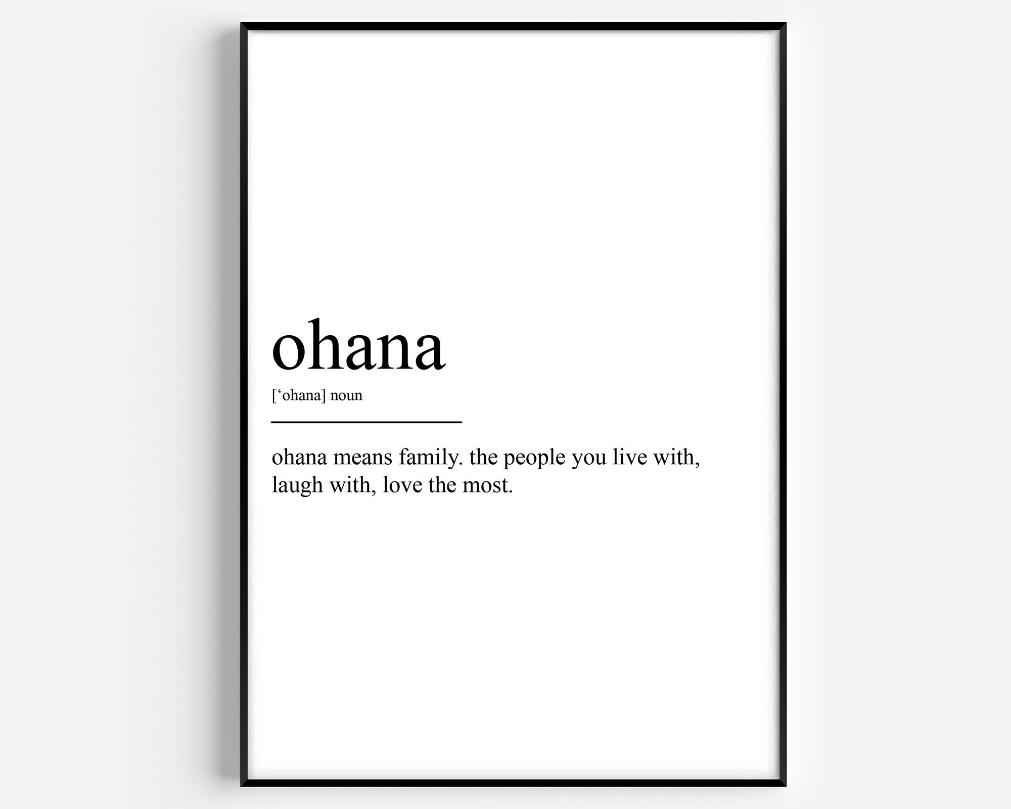 POSTER Ohana Definition Print-UNFRAMED - Walmart.com