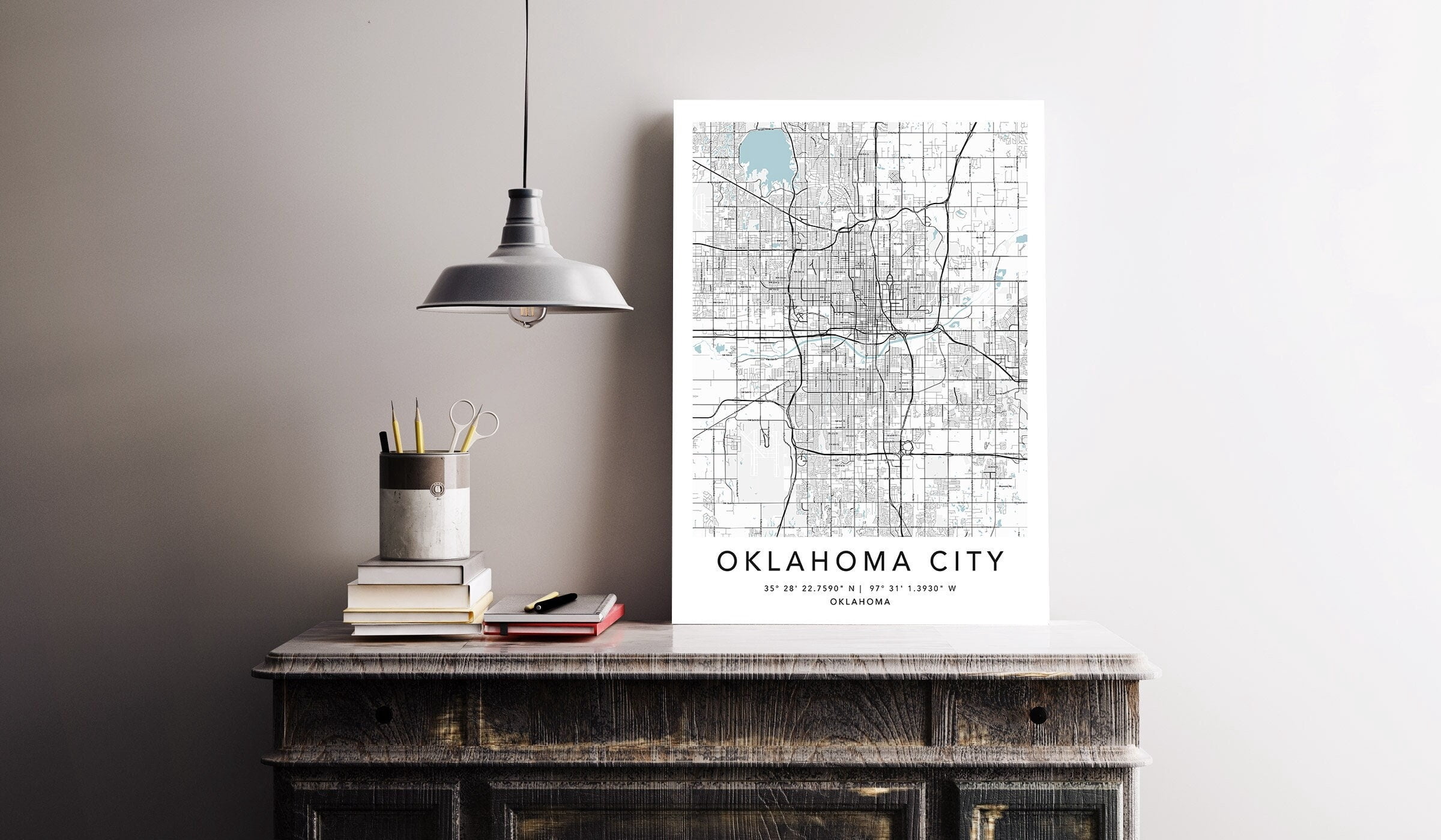 POSTER Oklahoma City Map Print Wall Art Poster United States City Map ...