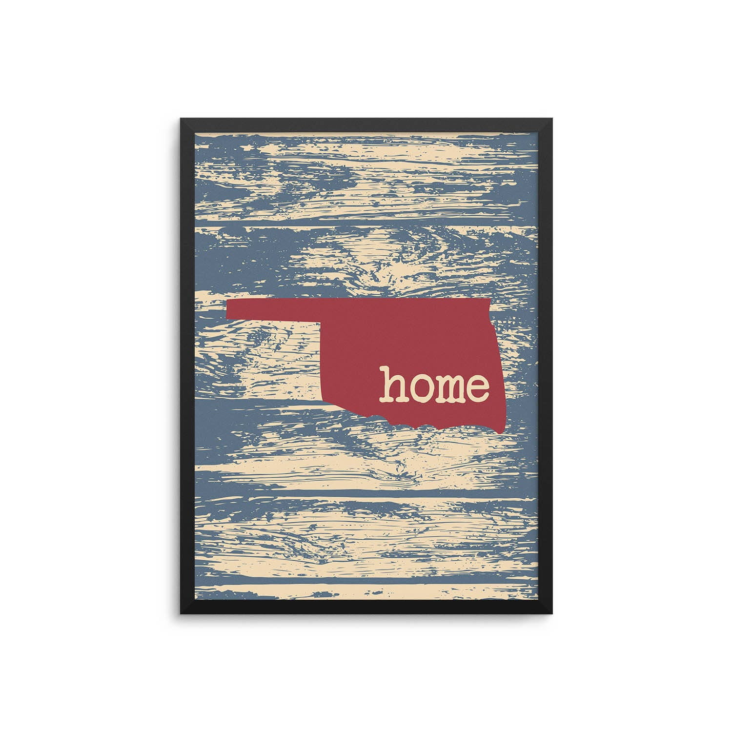 POSTER Oklahoma Home State Poster - Sooner State Rustic Map Art ...