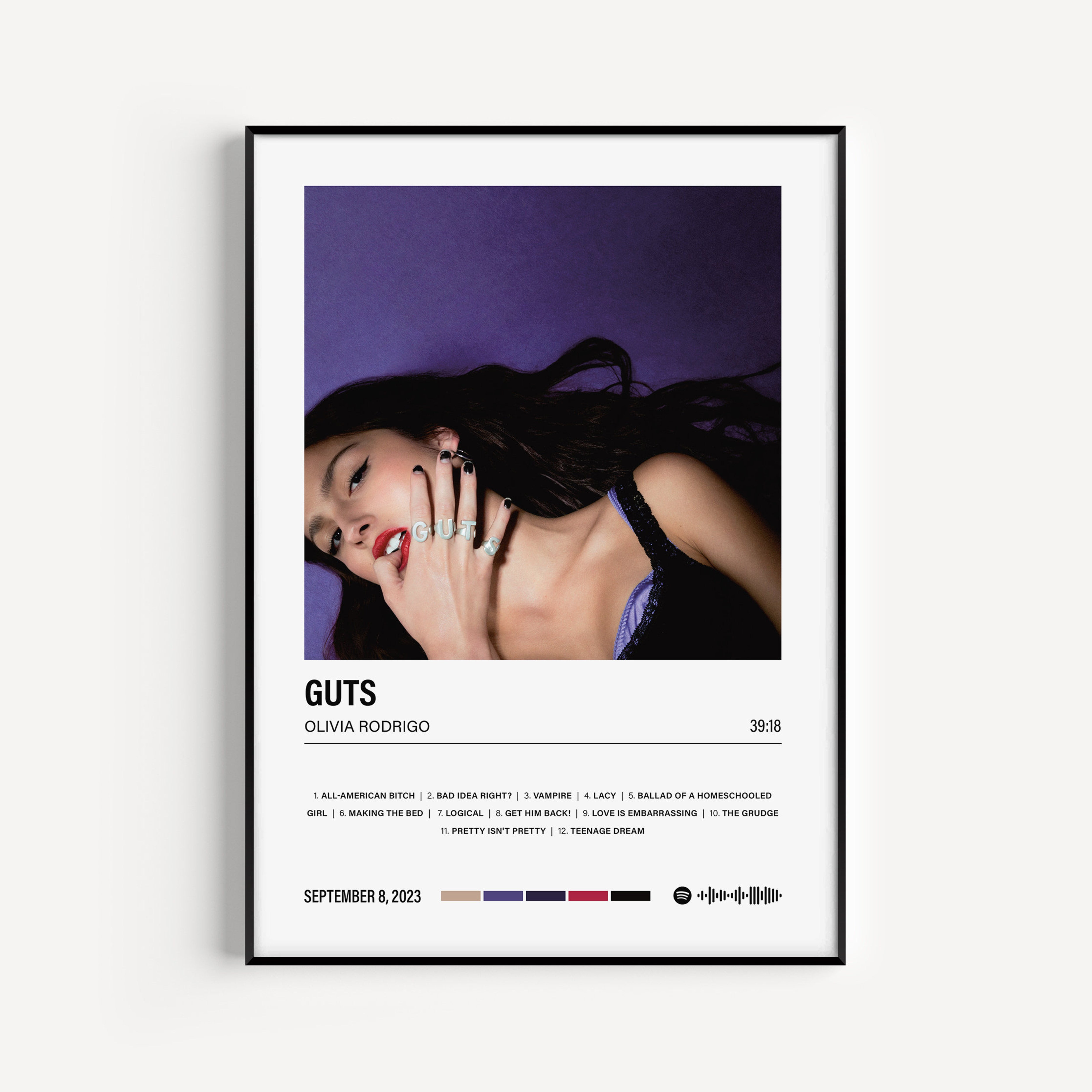 POSTER Olivia Rodrigo | Guts | Guts Tracklist | Philippines | Ubuy