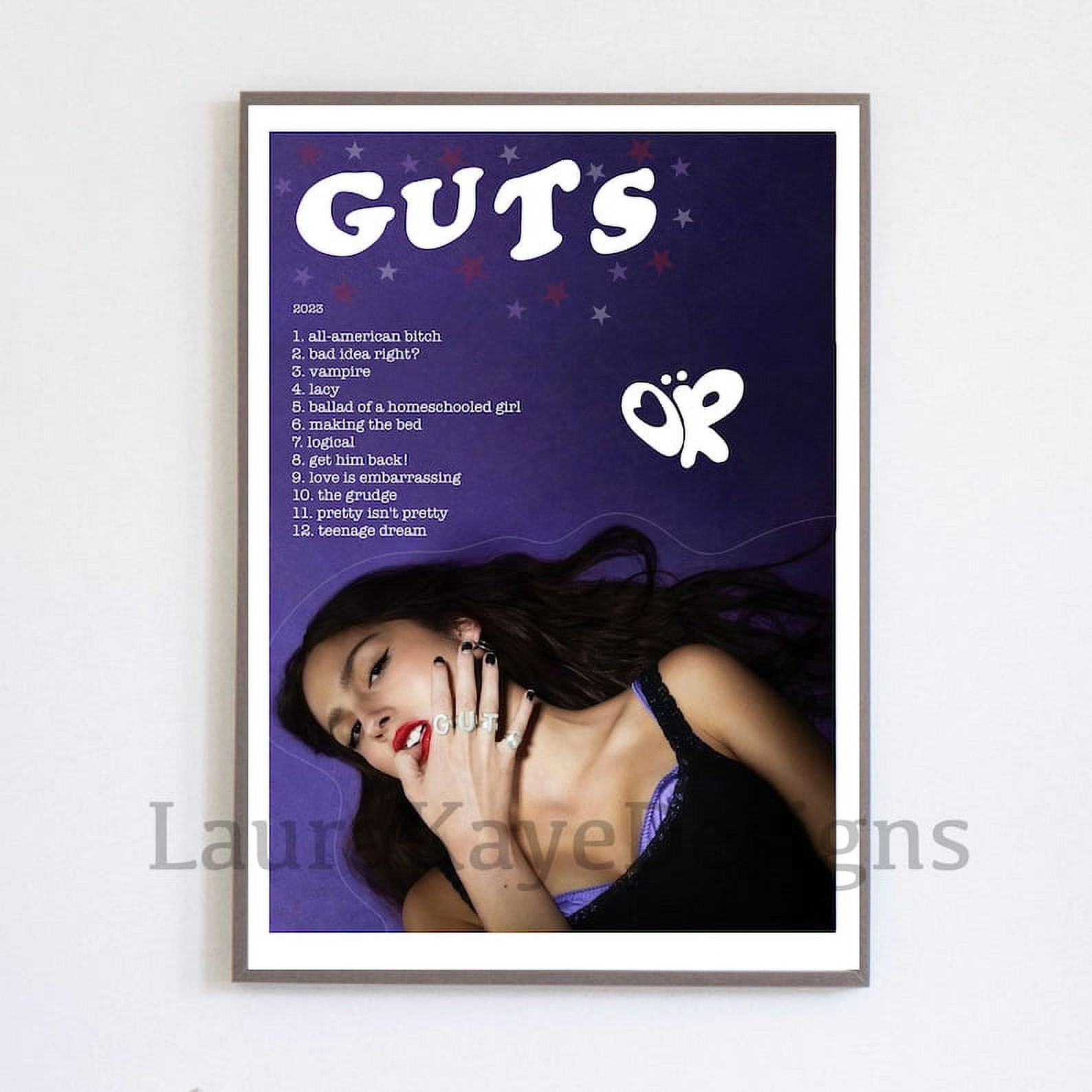 POSTER Olivia Rodrigo Guts inspired poster, Olivia Rodrigo print, Guts ...