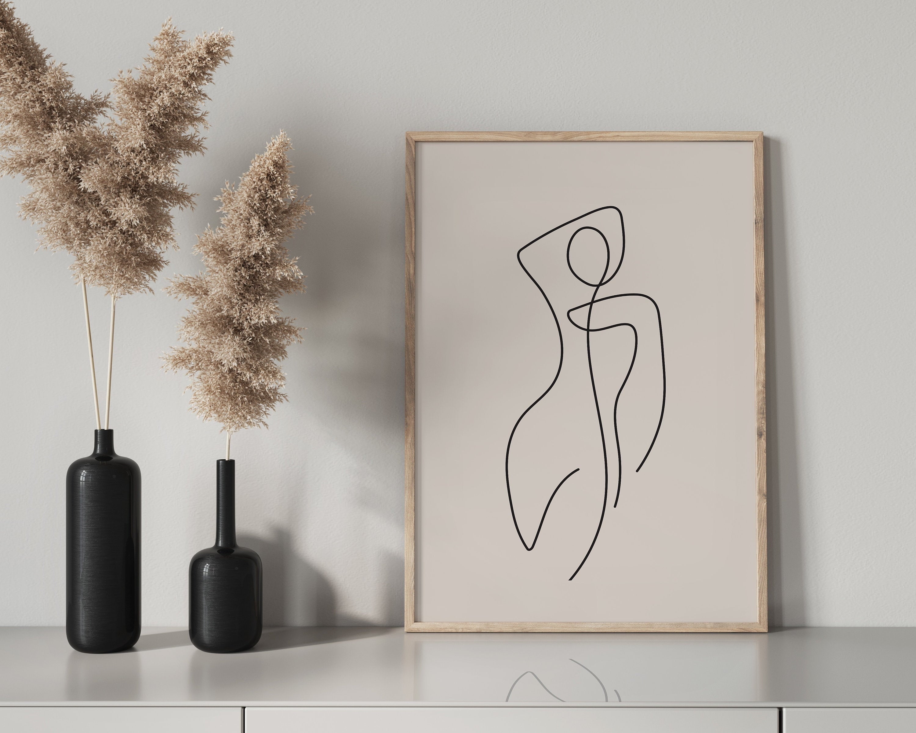 POSTER One Line Art Print, Mid Century Poster, Abstract Poster, Minimal ...