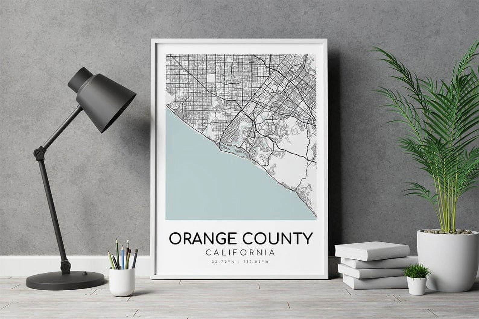 POSTER Orange County California Map Print, Road Map Poster, gifts for ...