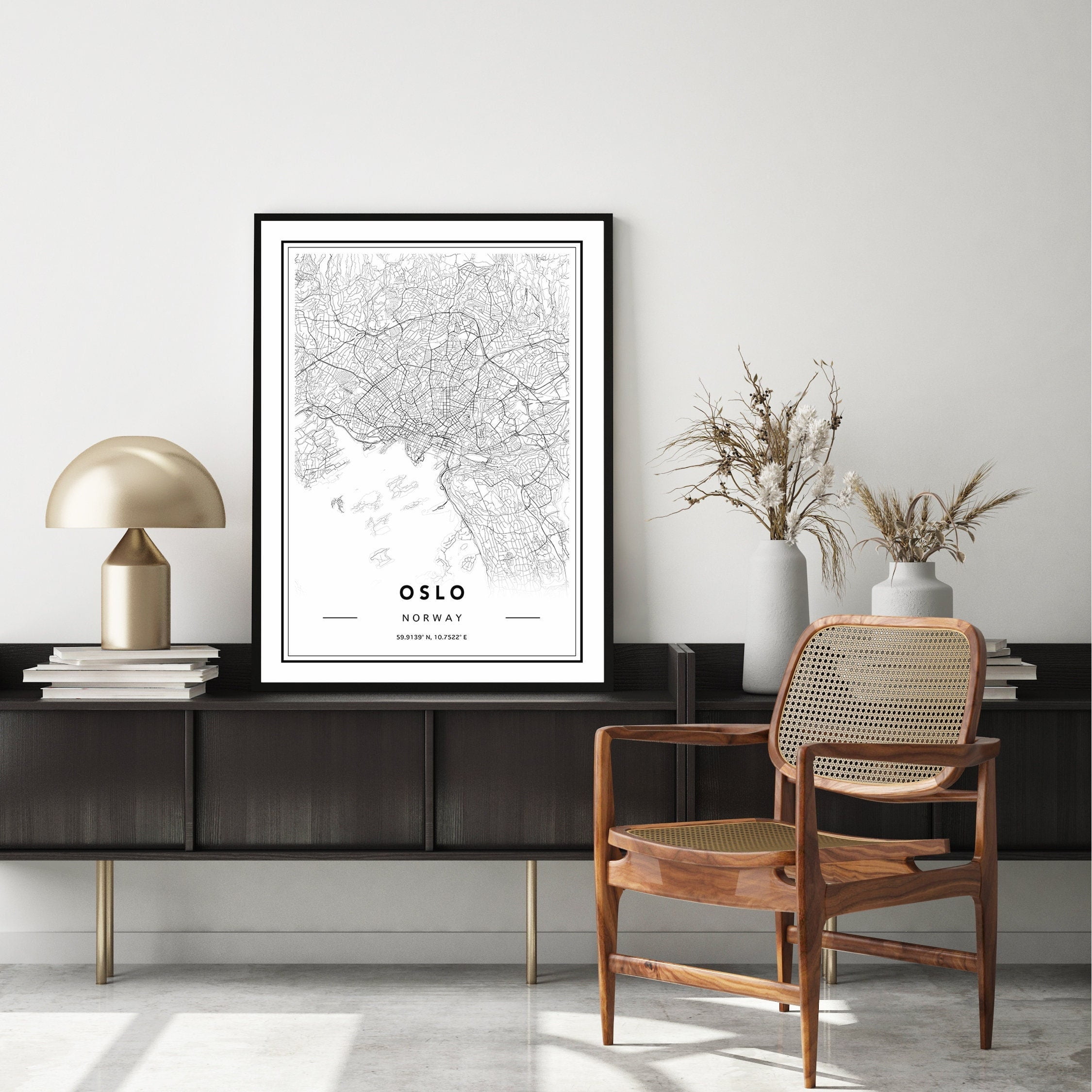 POSTER Oslo City Map Poster, Map Of Oslo Norway, Oslo Map Print, Oslo ...