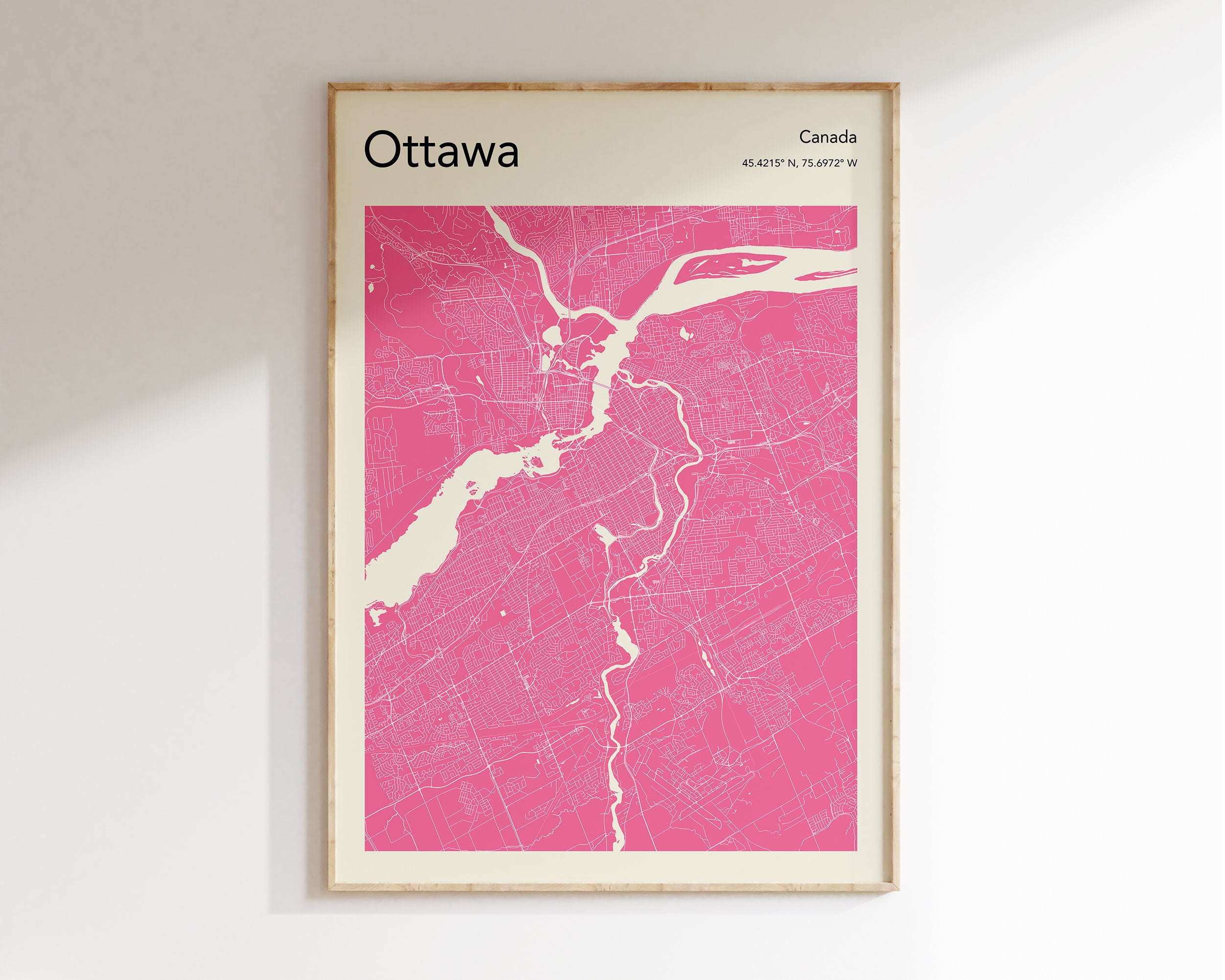 POSTER Ottawa City Map Print, , Ottawa Canada Map Poster, Map Of Ottawa ...