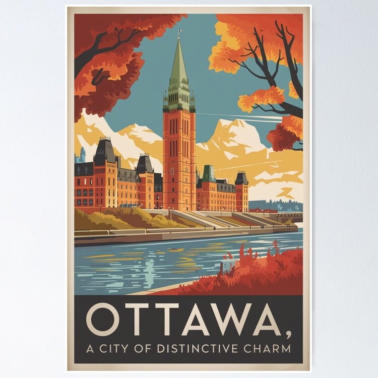 POSTER Ottawa Vintage Travel Poster Poster UNFRAMED, 12x18 - Walmart.com