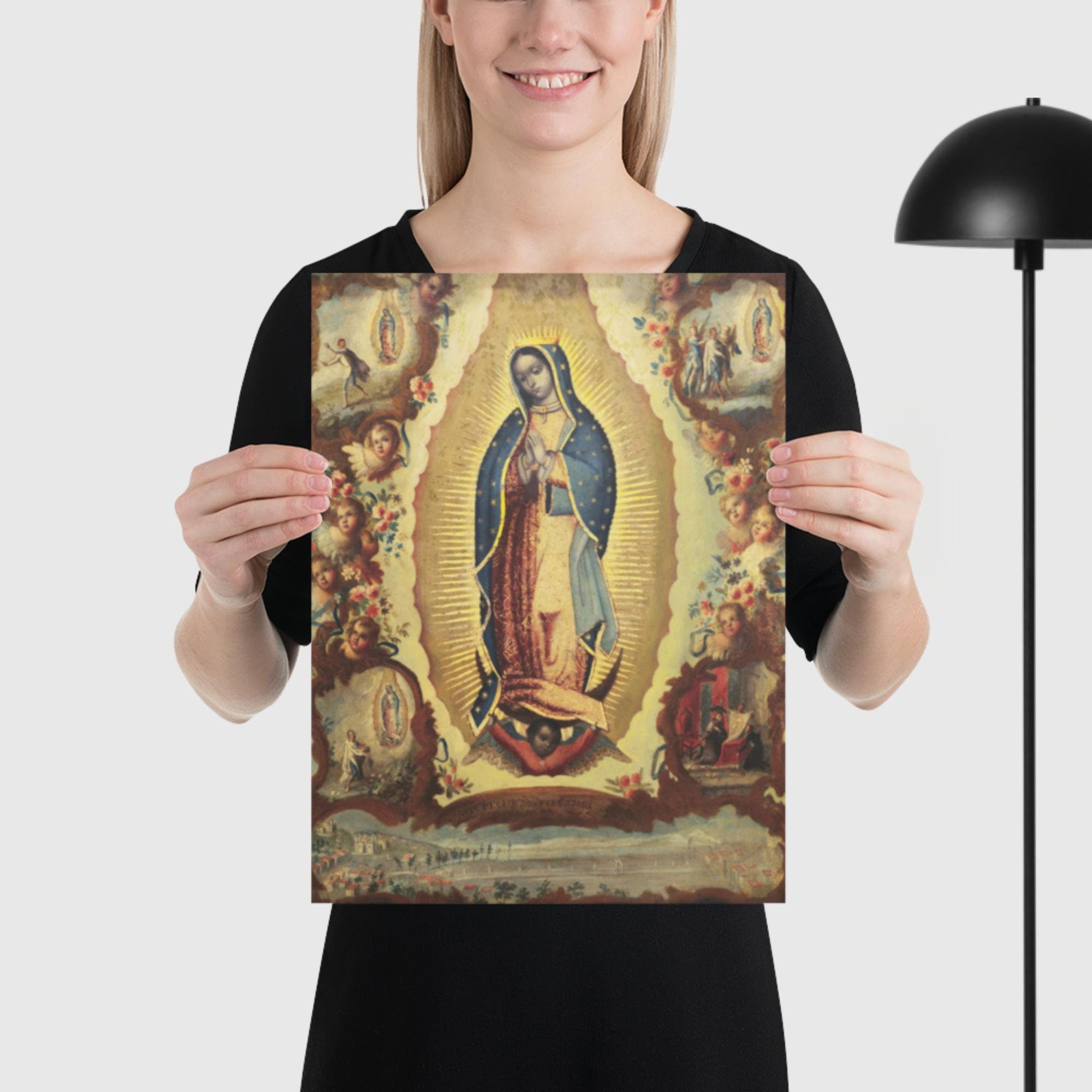 POSTER Our Lady of Guadalupe with the four apparitions Catholic Poster ...