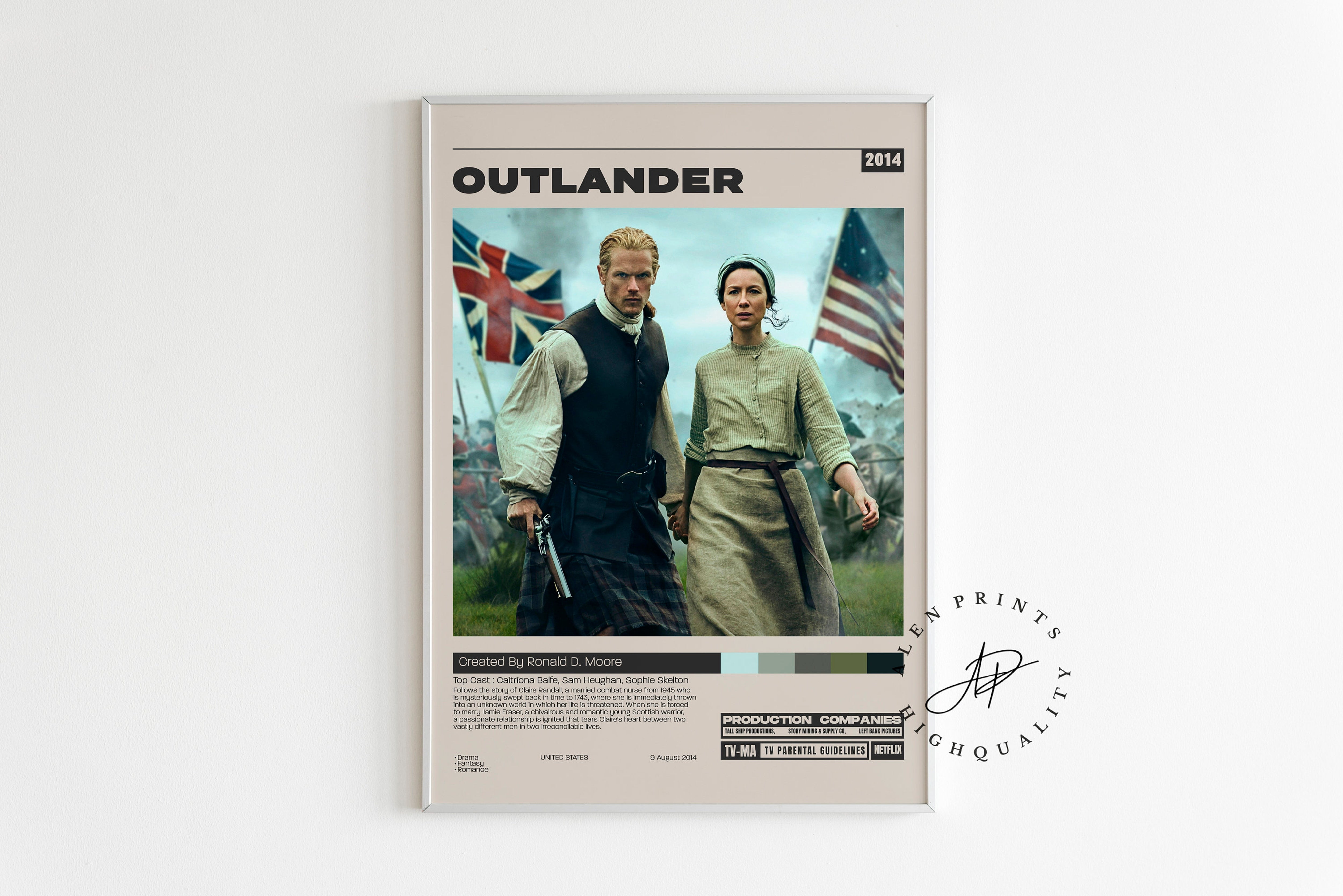 POSTER Outlander Poster, Ronald D. Moore, Minimalist Tv Series, Vintage ...