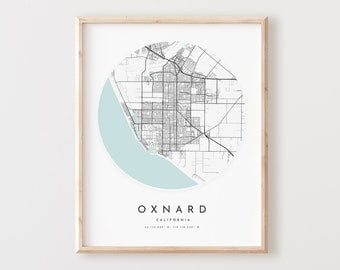 POSTER Oxnard Map Print, Oxnard Map Poster City Wall Art, Ca Road Map ...