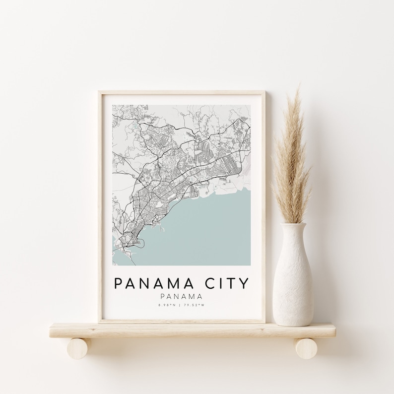 POSTER PANAMA CITY Panama City Map, Wall Map Poster, engagement map art ...