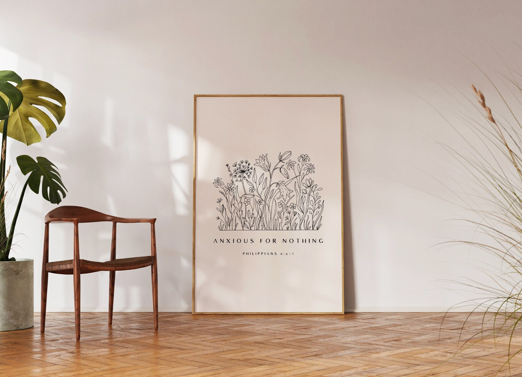 POSTER PHILIPPIANS 4 | Print | Anxious For Nothing | Christian Wall Art ...